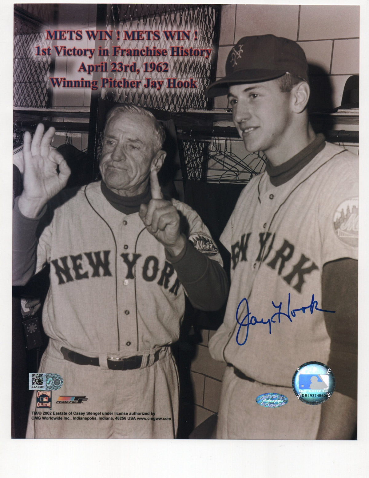 Jay Hook Signed 8x10 Photo (AIV AA18586) — RSA