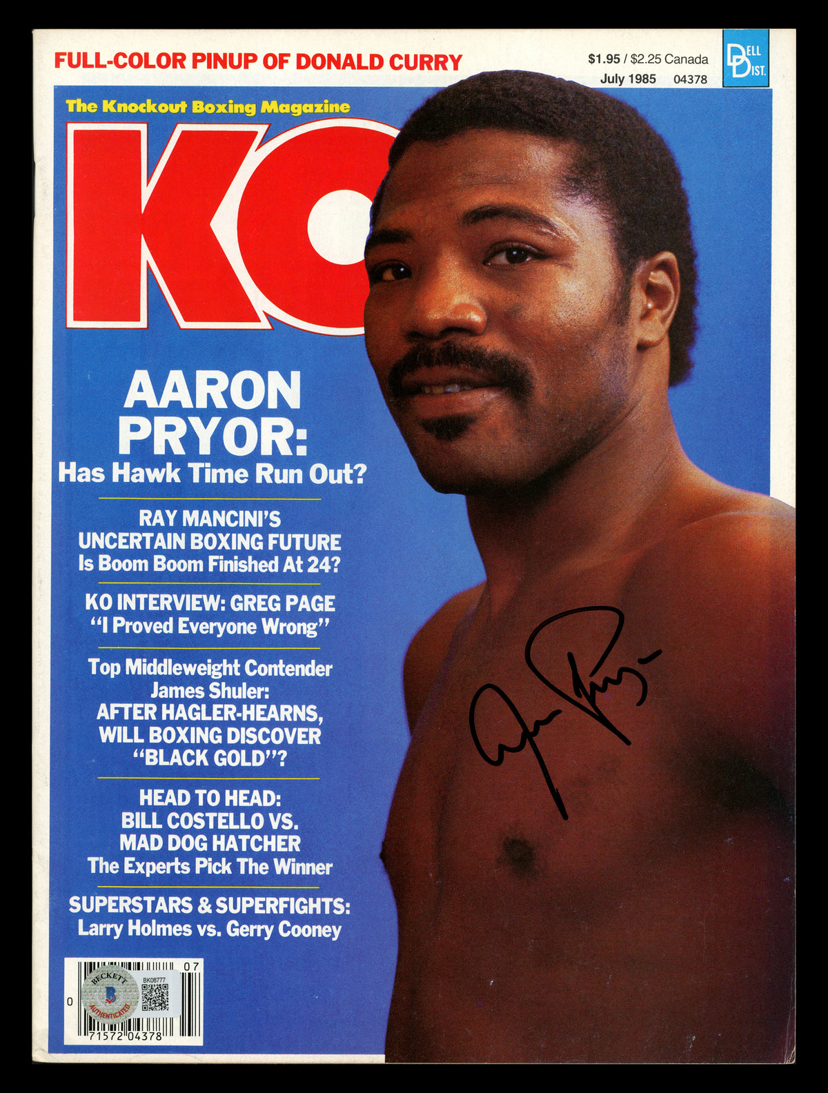 Aaron Pryor Autographed KO Magazine Beckett BAS QR #BK08777 — RSA