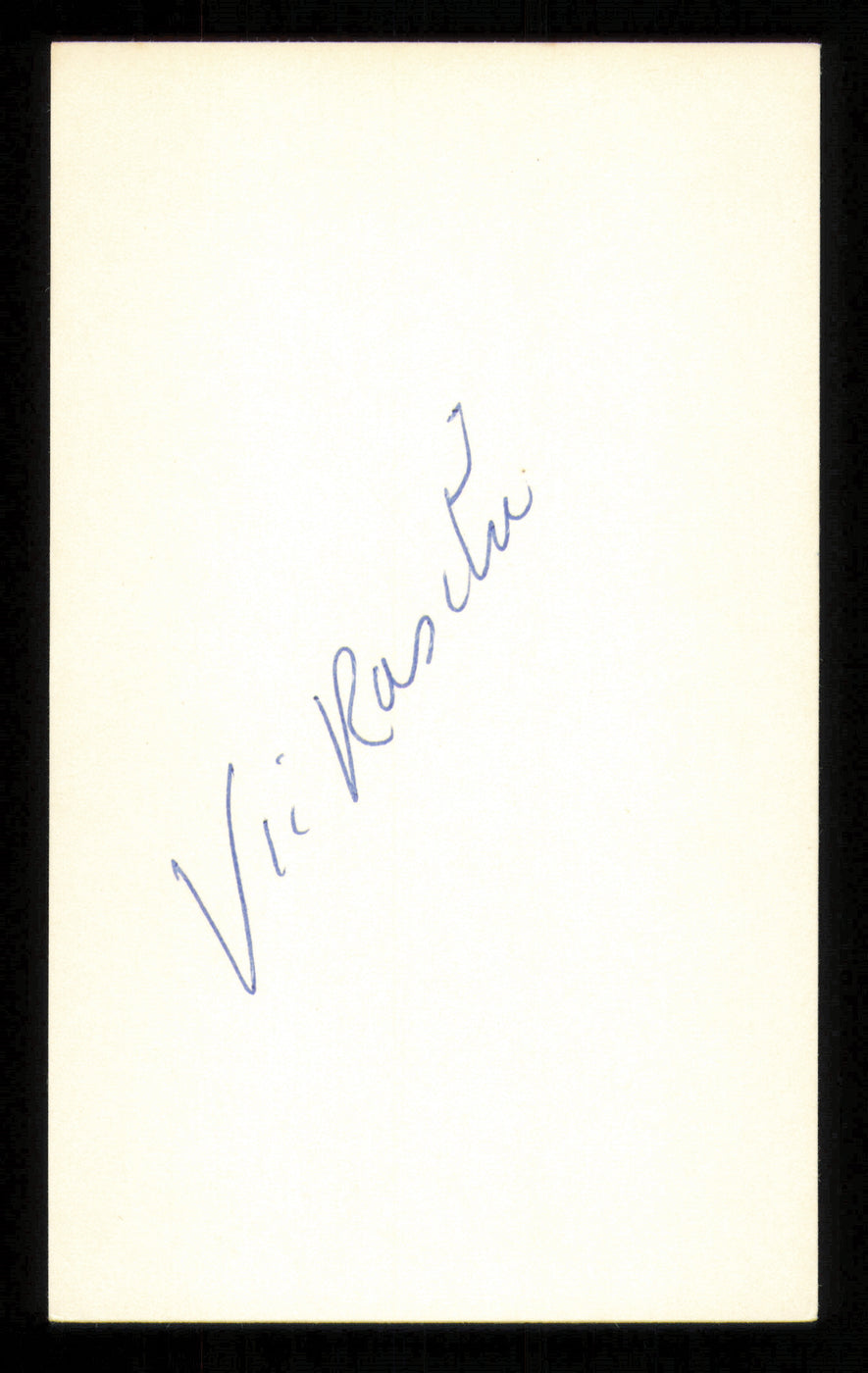 Vic Raschi Autographed 3x5 Index Card New York Yankees — RSA