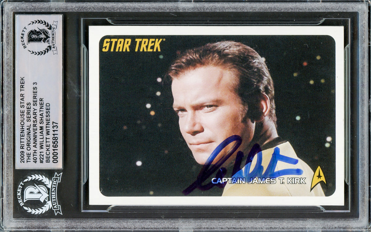 William Shatner Autographed 2009 Rittenhouse Card #221 Star Trek Capta ...