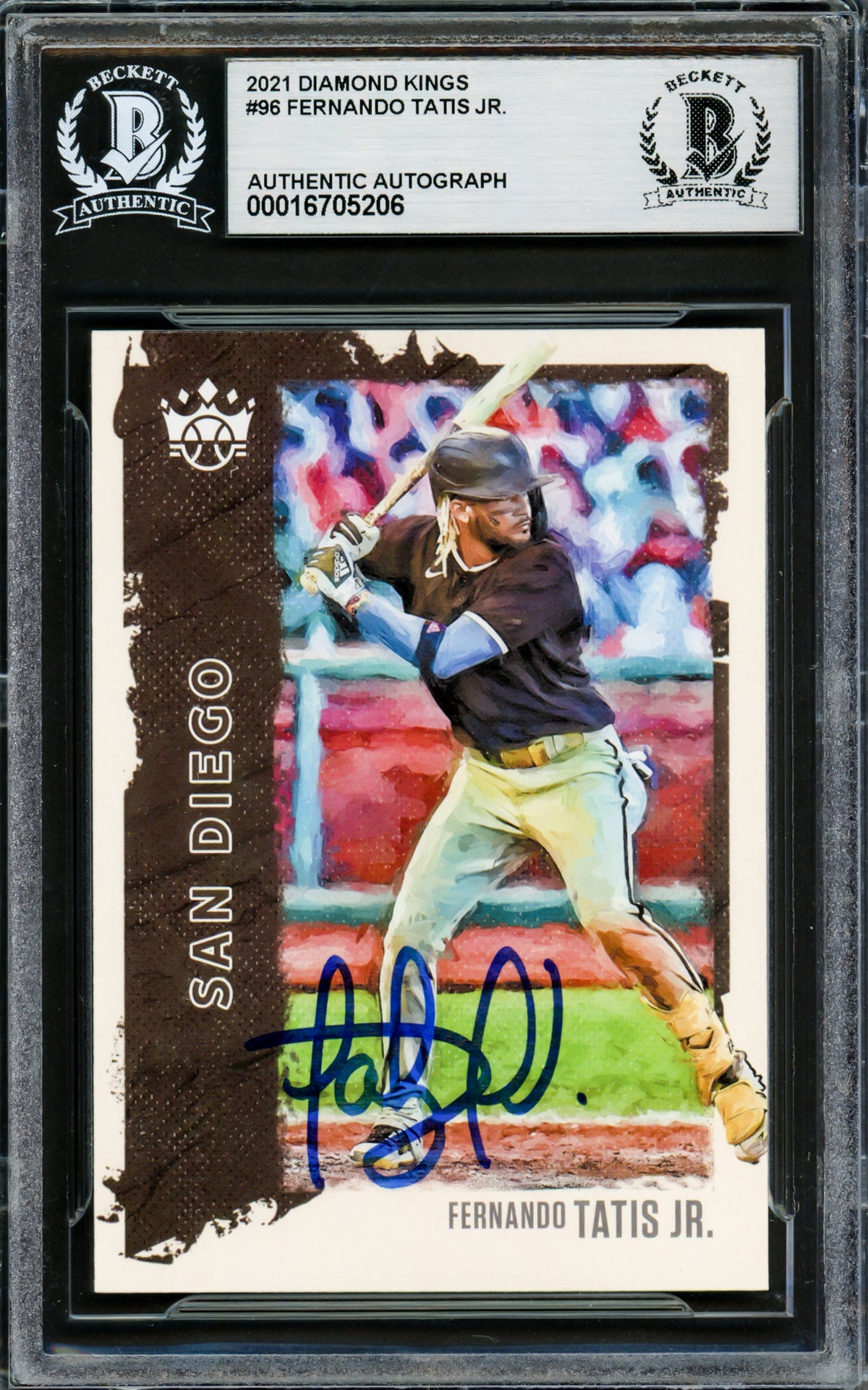 Fernando Tatis Jr. Autographed 2021 Diamond Kings Card #96 San Diego P ...