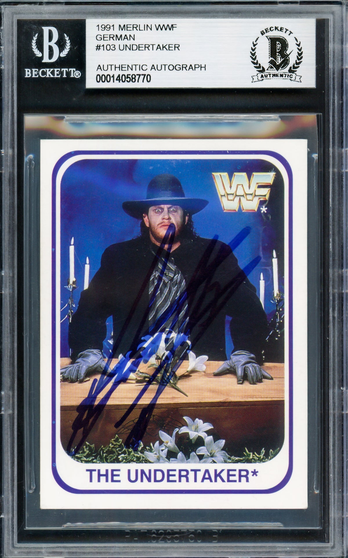 Undertaker Autographed 1991 Merlin WWF German Rookie Card #103 Beckett ...