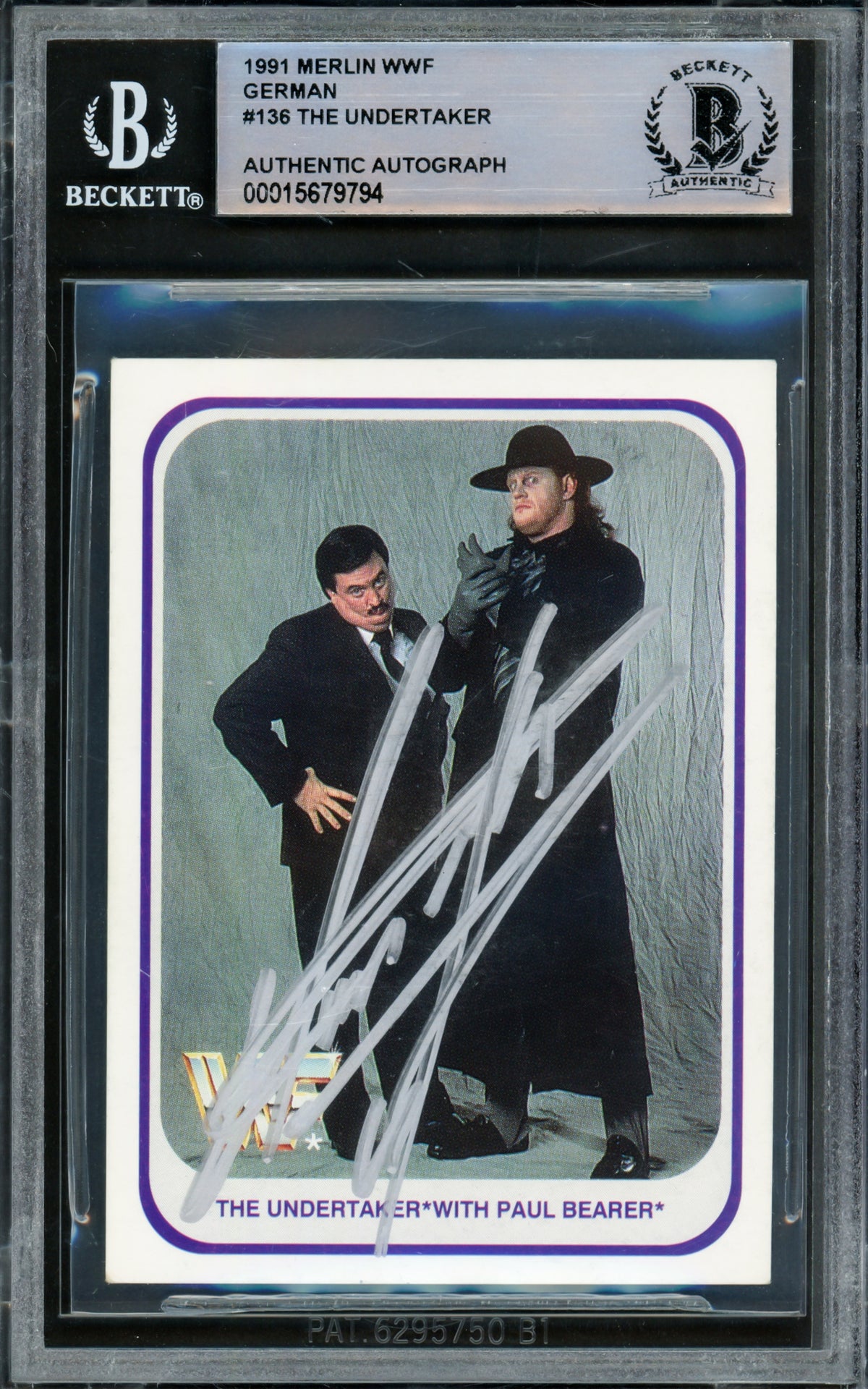 Undertaker Autographed 1991 Merlin WWF German Rookie Card #136 Beckett ...