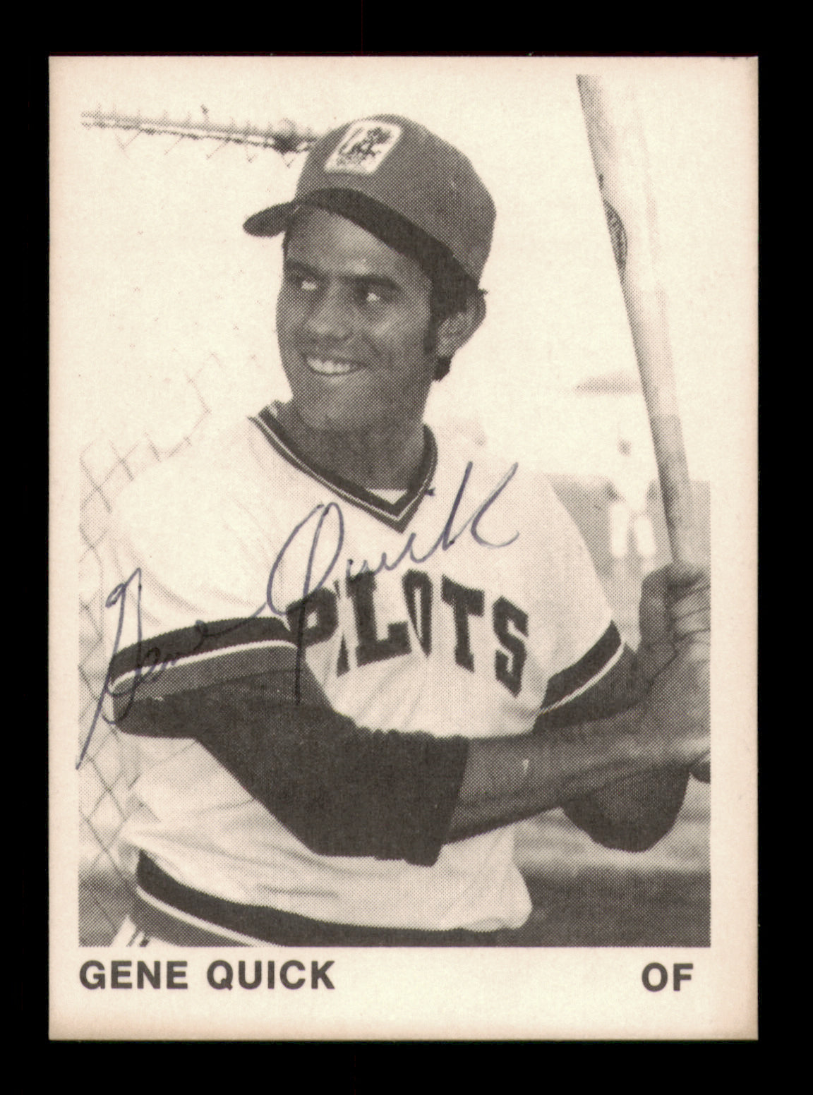 Gene Quick Autographed 1975 TCMA Rookie Card Clinton Pilots — RSA