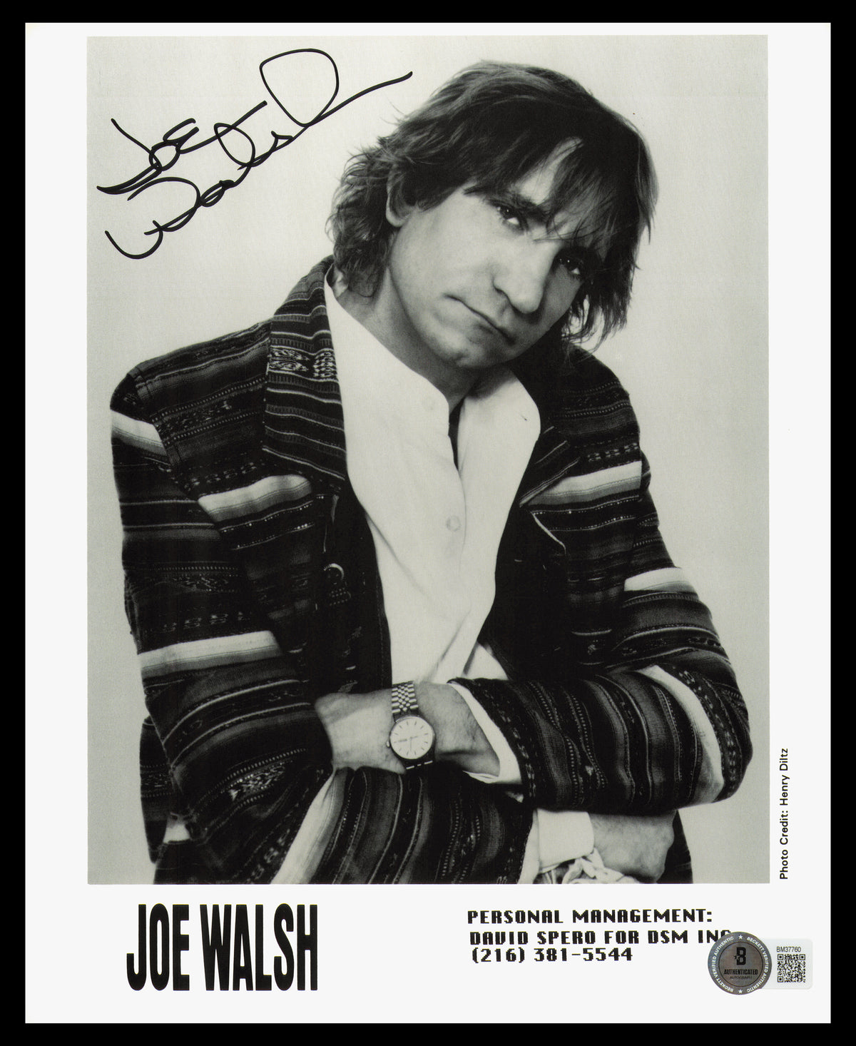 Joe Walsh Autographed 8x10 Photo The Eagles Beckett BAS QR #BM37760 — RSA
