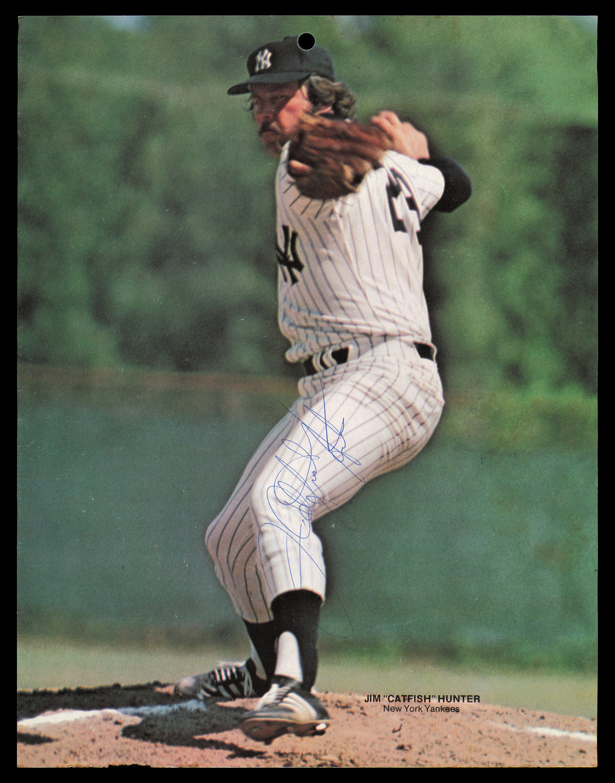 Jim Catfish Hunter Autographed 8.5x11 Magazine Page Photo New York Yan ...