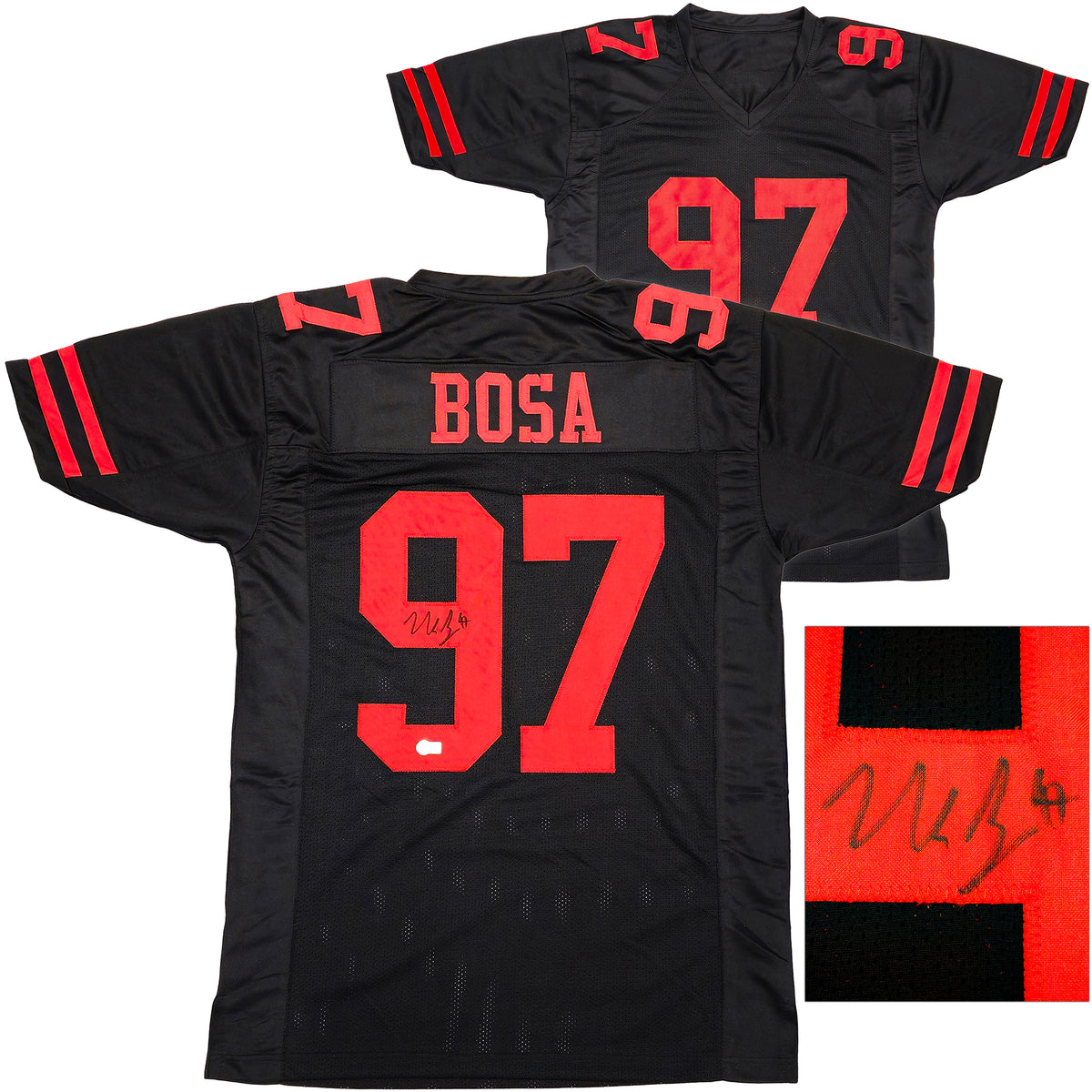 San Francisco 49ers Nick Bosa Autographed Black Jersey Beckett BAS Wit ...