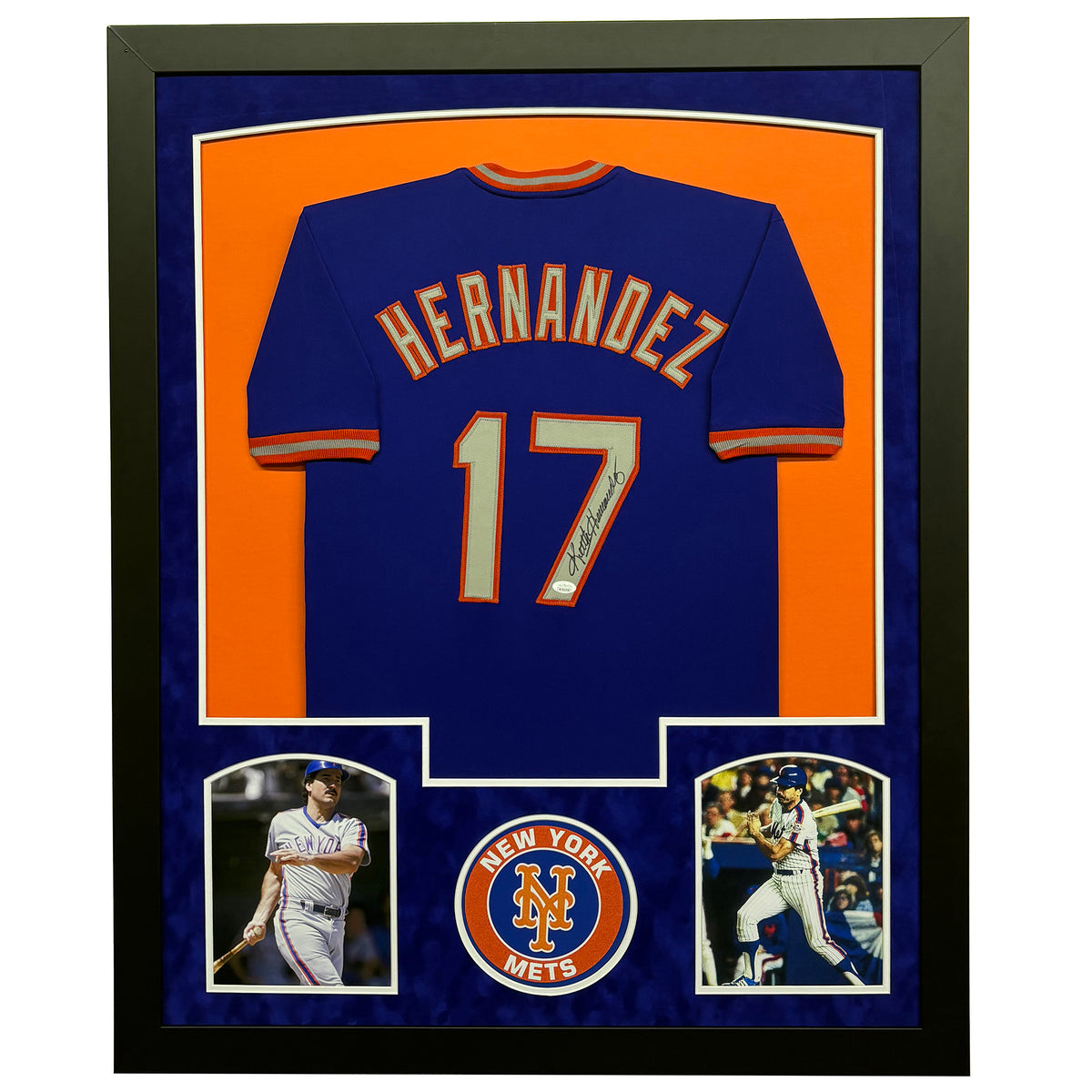 Keith Hernandez Signed New York Blue Custom Suede Matte Framed Basebal ...
