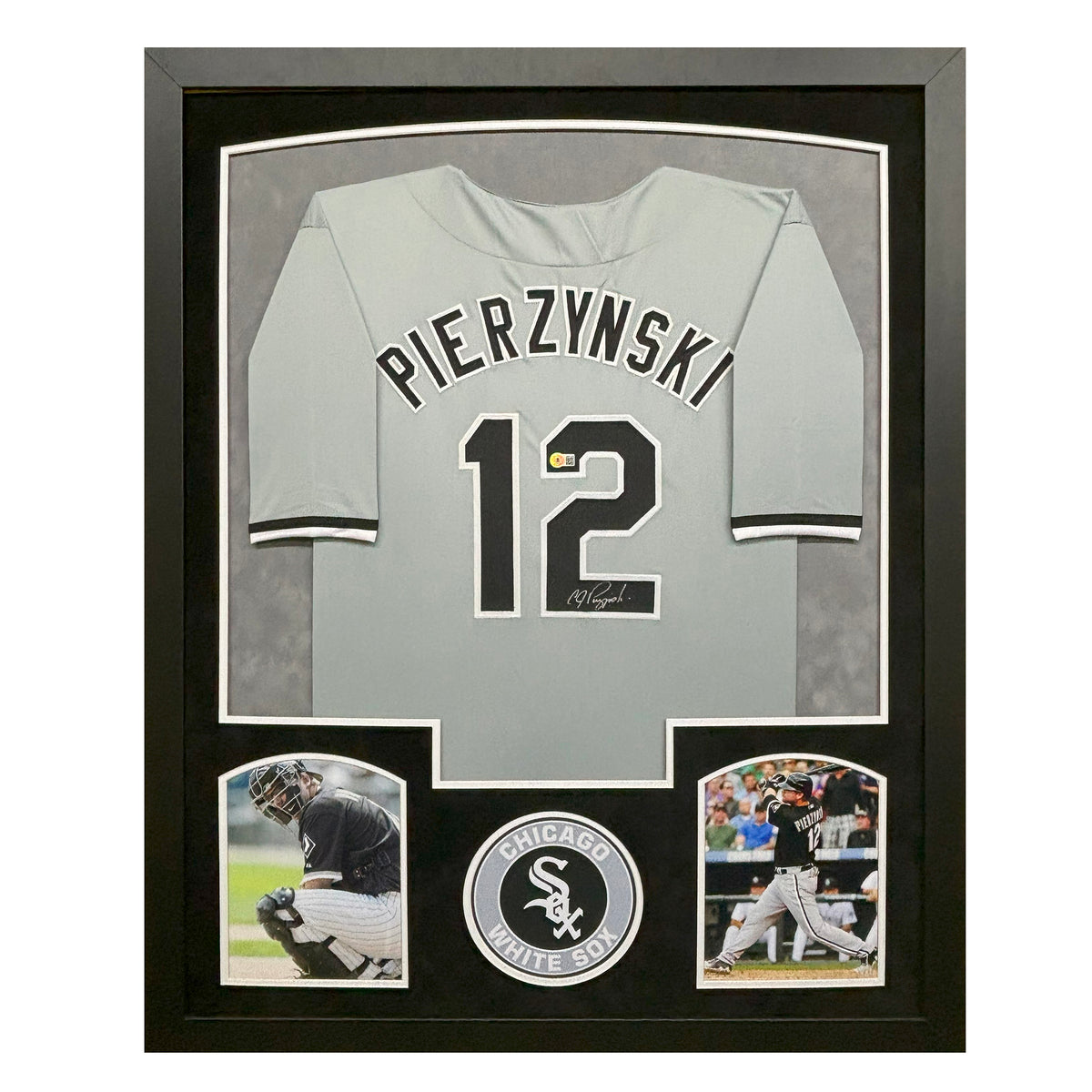 AJ Pierzynski Signed 06 WS Champs Chicago Grey Custom Suede Matte Fram ...