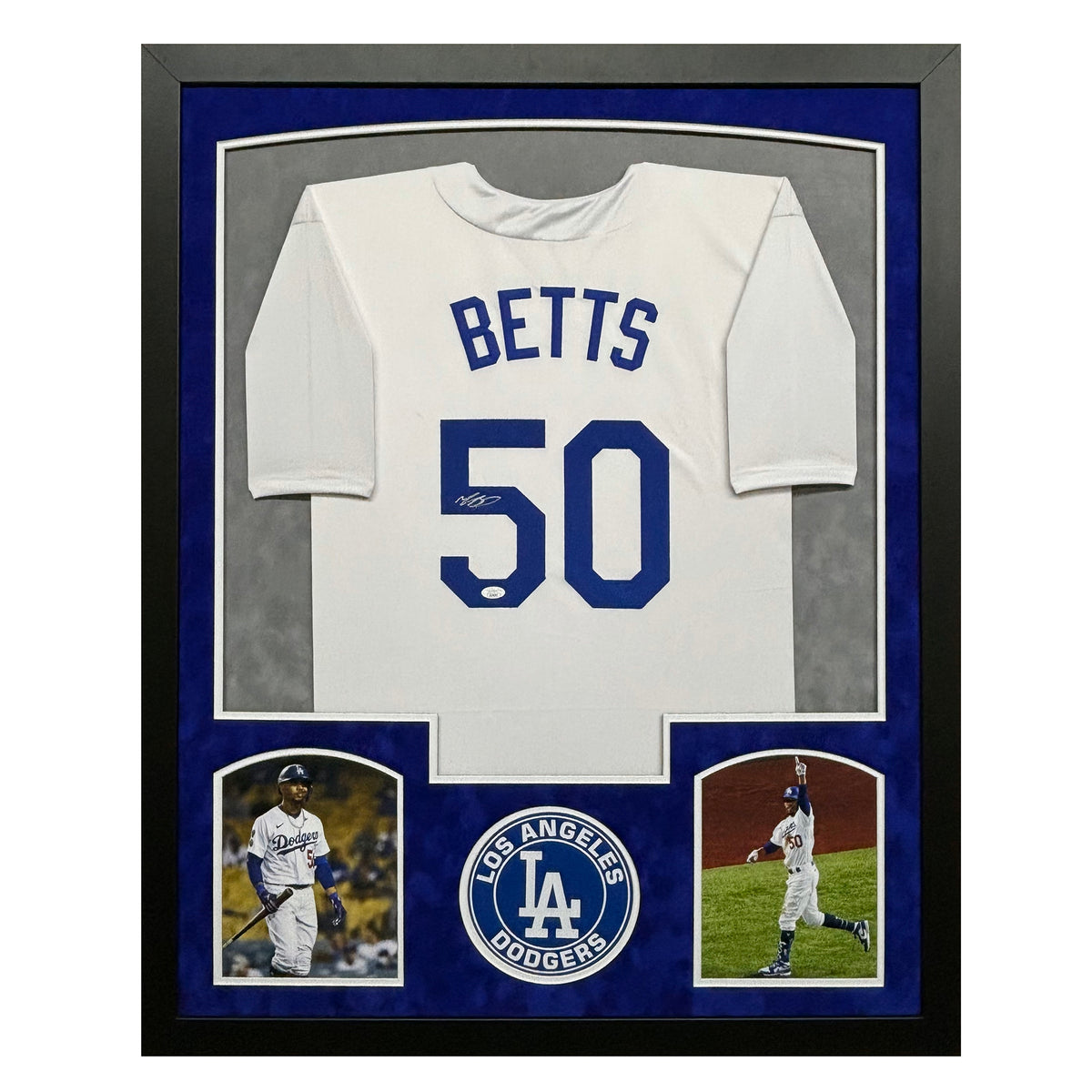 Mookie Betts Signed Los Angeles White Custom Suede Matte Framed Baseba ...