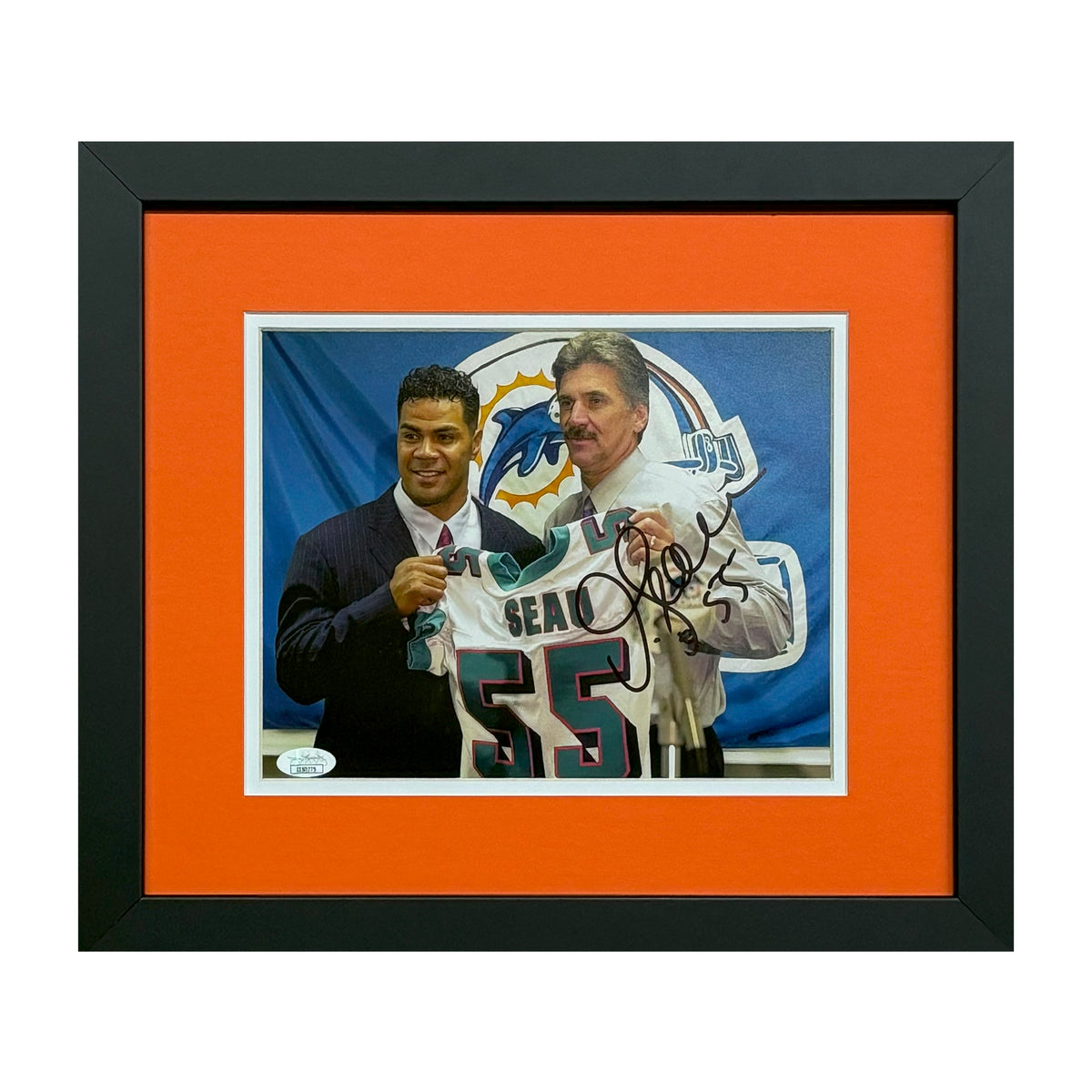 Junior Seau Signed Miami Dolphins Framed 8x10 Photo — RSA