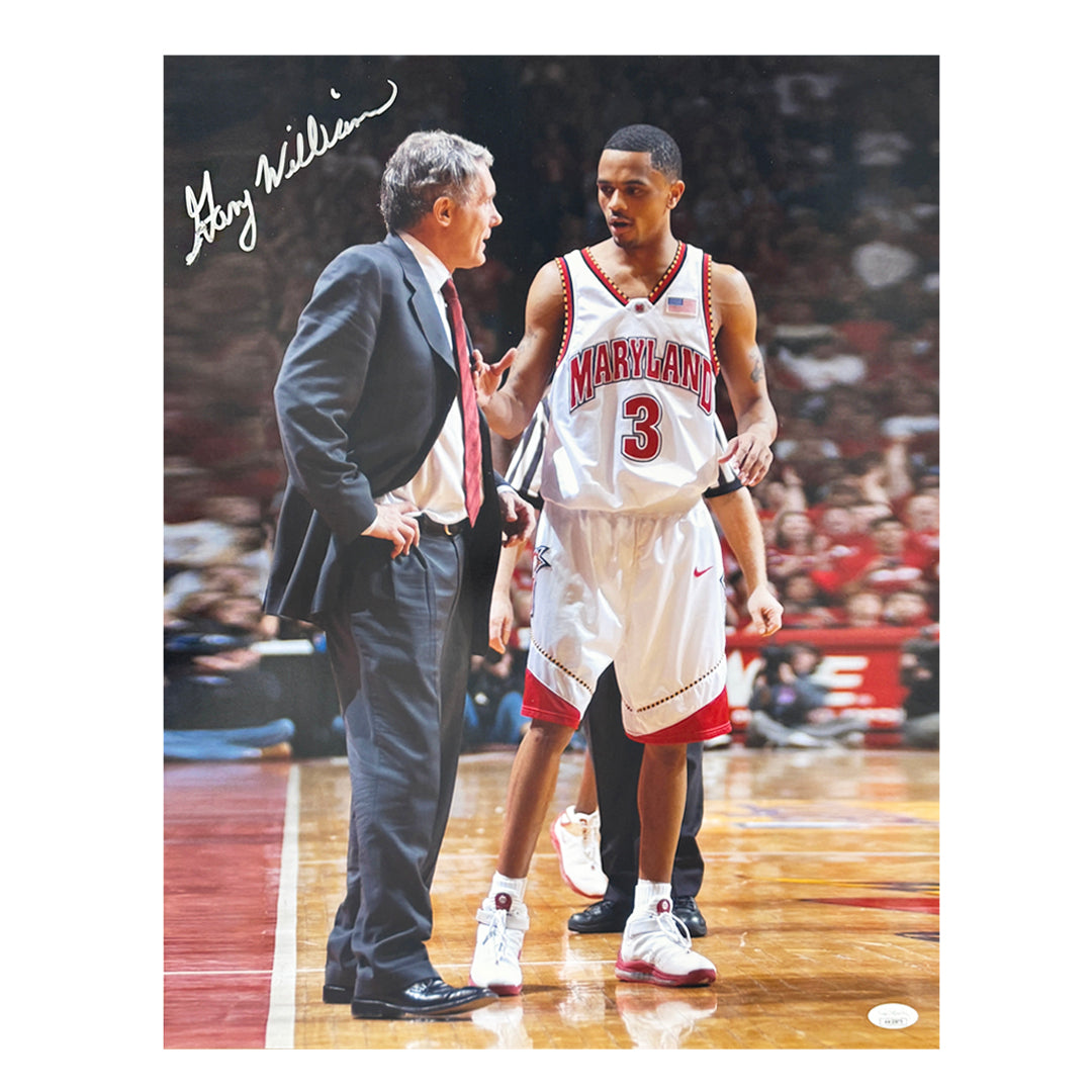 Gary Williams Signed College Pose 1 Basketball 16x20 Photo (JSA) — RSA