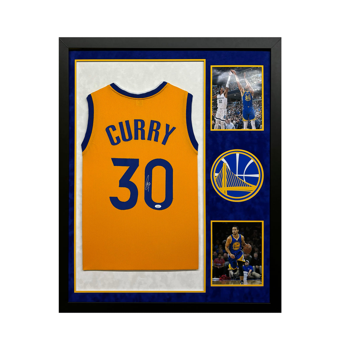 Steph Curry Signed Golden State Warriors Vertical Custom Framed NBA Je ...