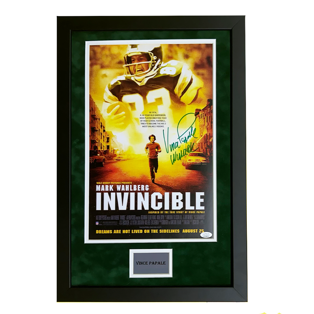 Vince Papale Hand Signed & Framed Invincible Movie Poster (JSA) — RSA