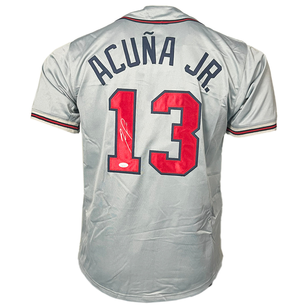 Ronald Acuna Jr Signed Atlanta Grey Baseball Jersey (JSA) — RSA