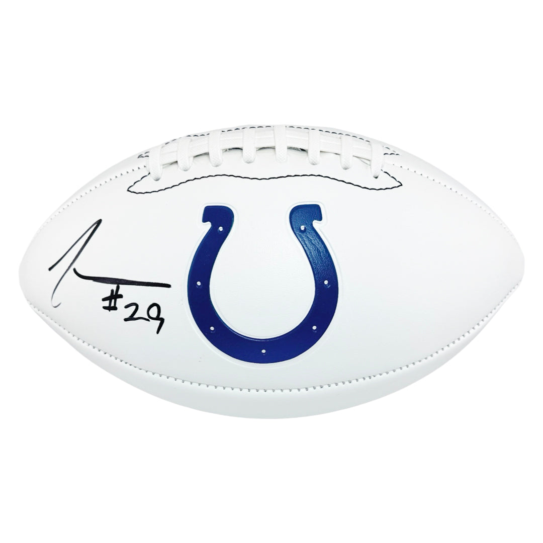 Joseph Addai Signed Indianapolis Colts Official NFL Team Logo White Fo ...