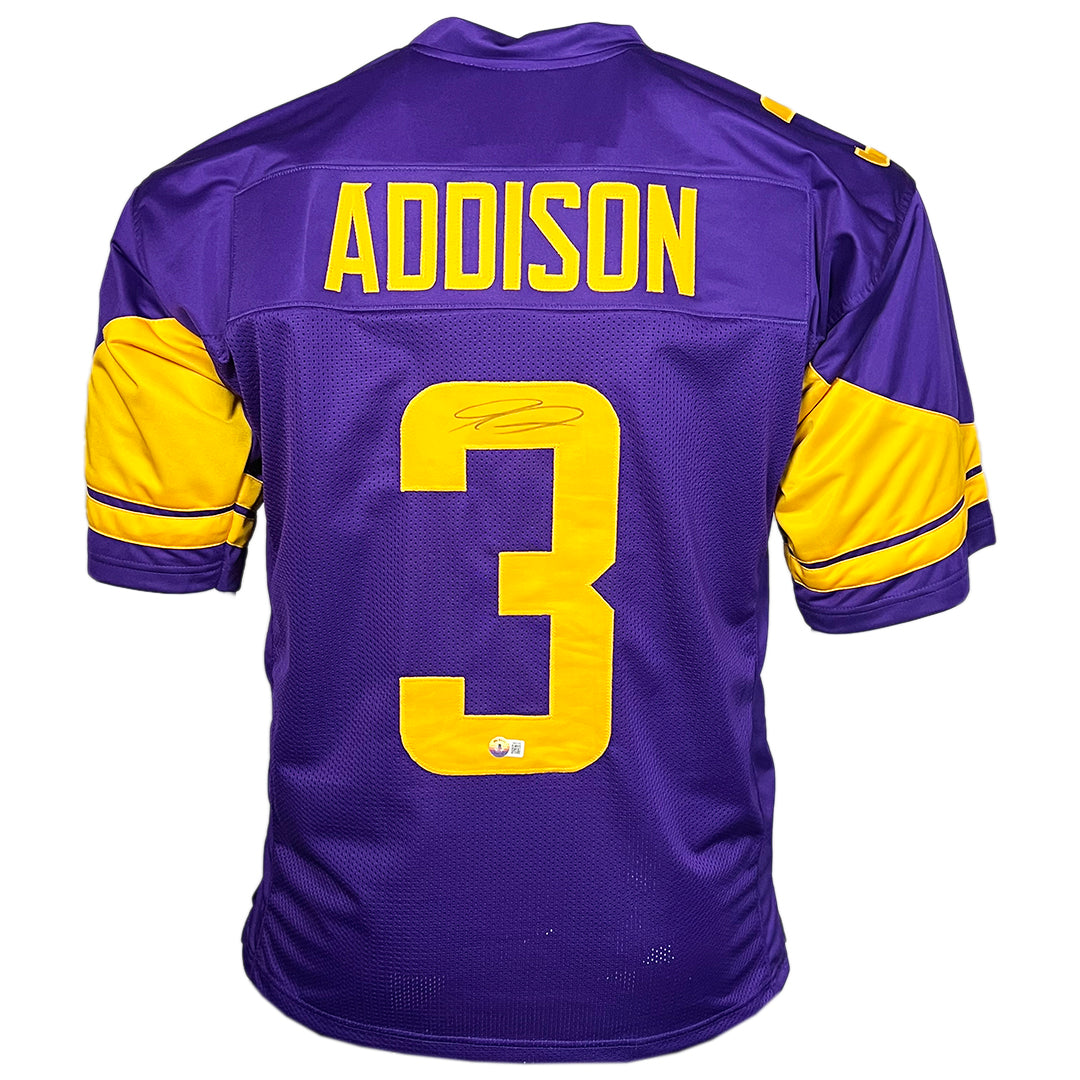 Jordan Addison Signed Minnesota Color Rush Football Jersey (Beckett) — RSA