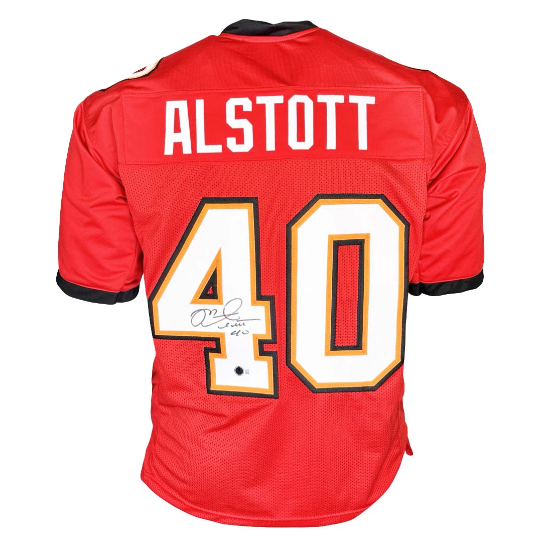 Mike Alstott Signed Tampa Bay Red Football Jersey (Beckett) — RSA