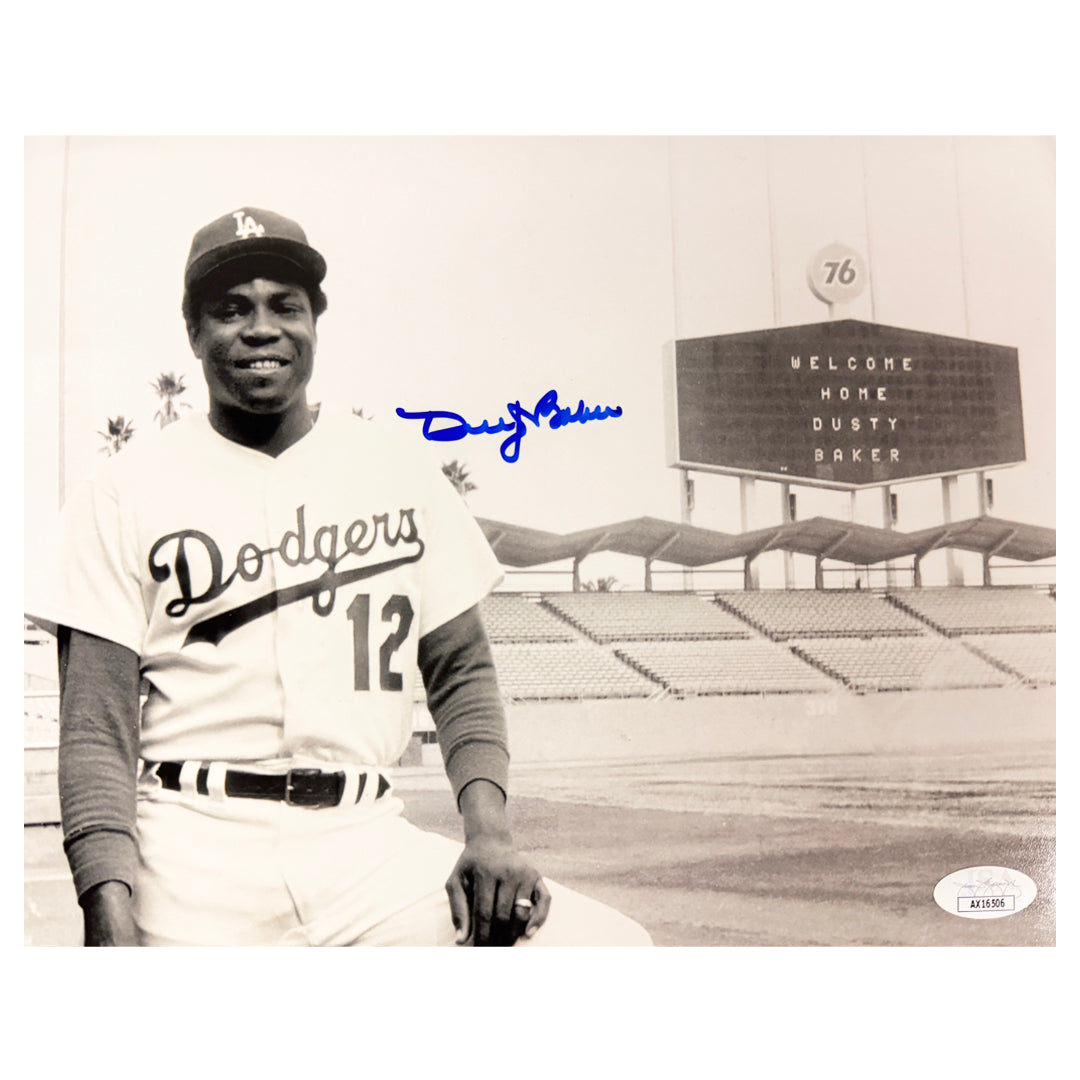Dusty Baker Signed Los Angeles Pose 2 Baseball 8x10 Photo (JSA) — RSA