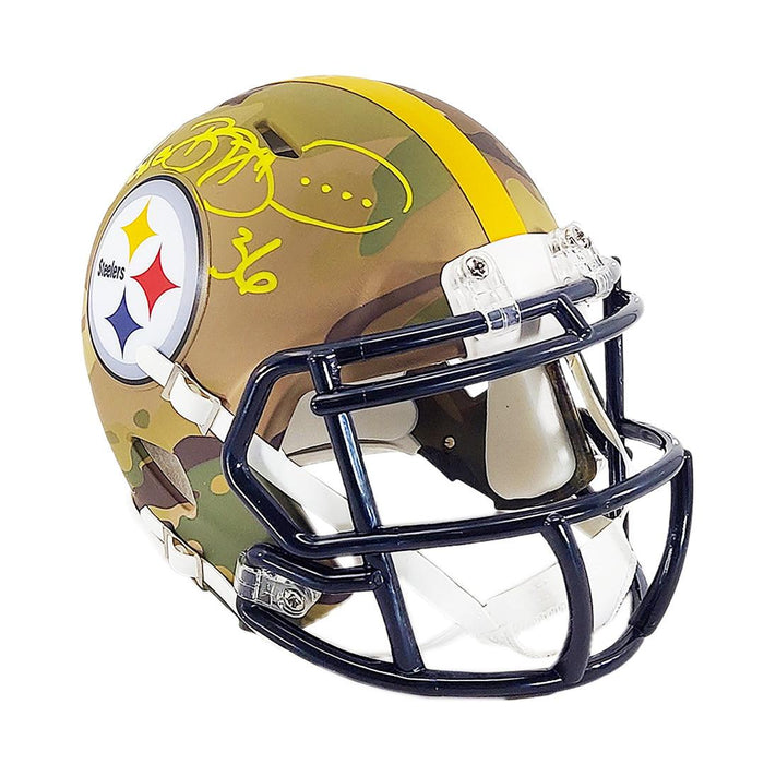 Jerome Bettis Signed Pittsburgh Steelers Camo Speed Mini Football Helm ...