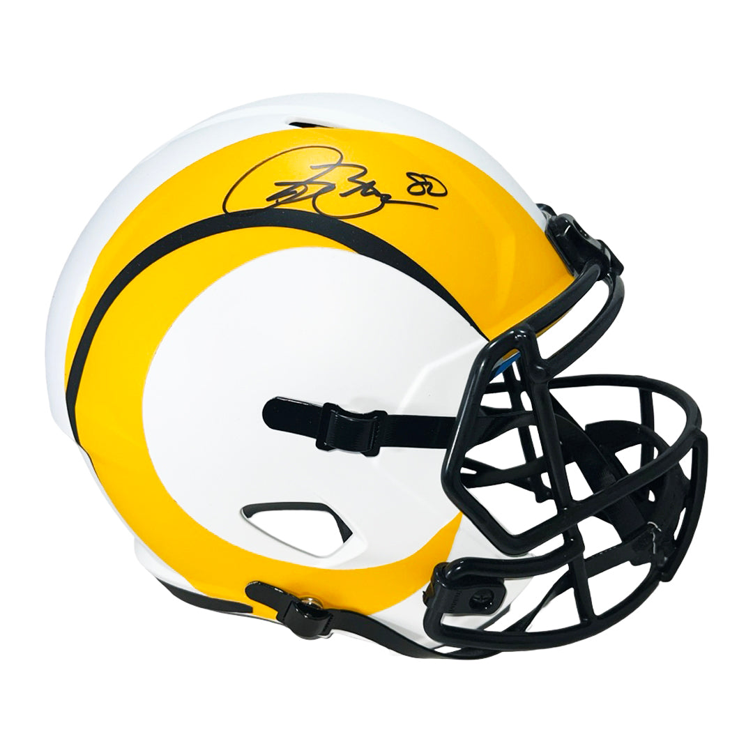 Isaac Bruce Signed Los Angeles Rams Lunar Full-Size Replica Football H ...