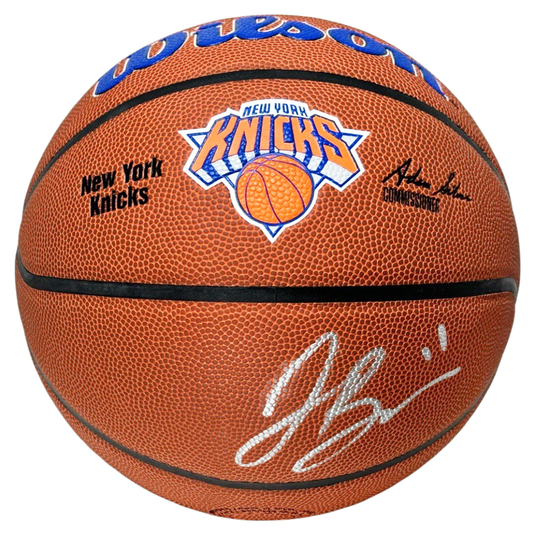 Jalen Brunson Signed New York Knicks Wilson NBA Team Logo Basketball ...