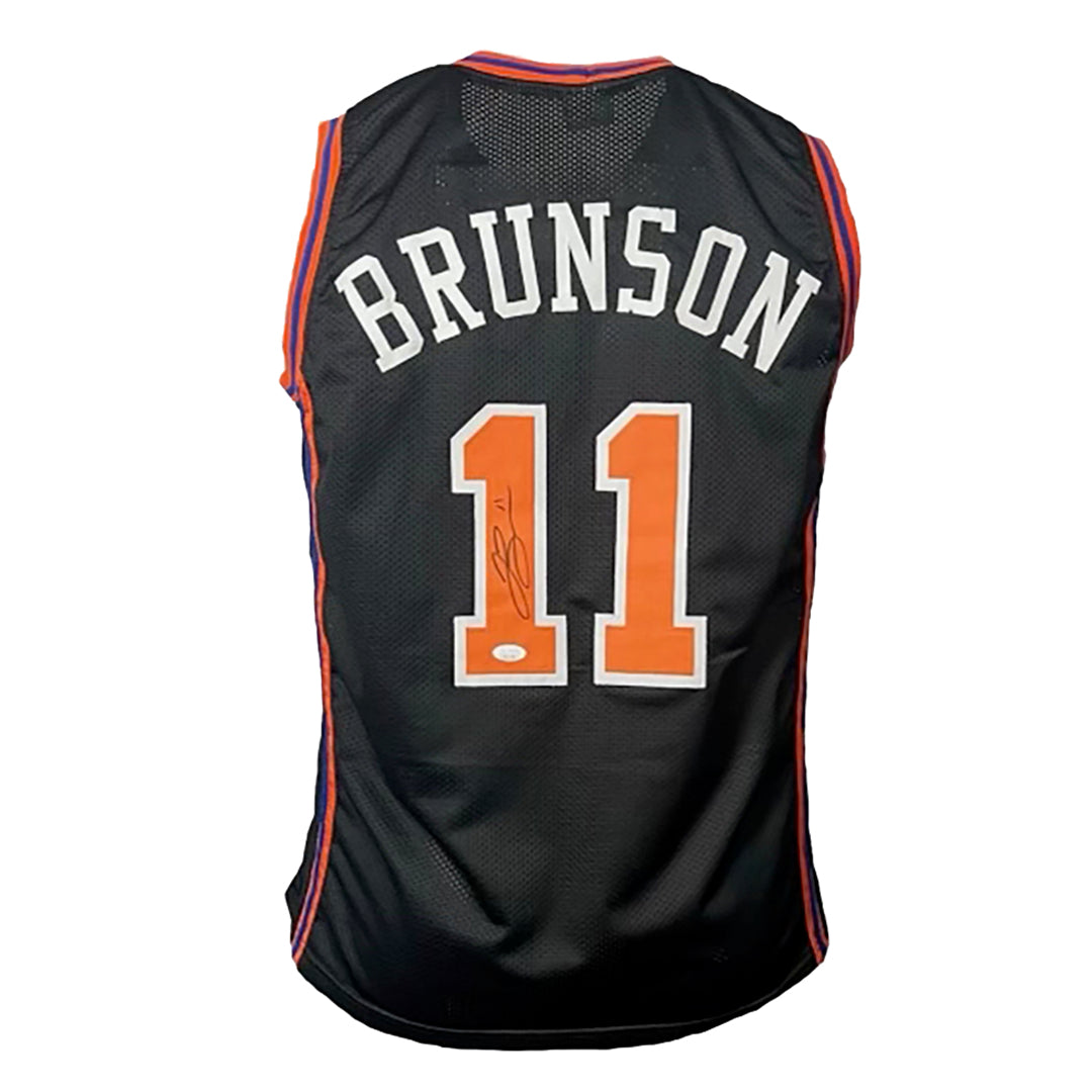Jalen Brunson Signed New York Black Basketball Jersey (JSA) — RSA