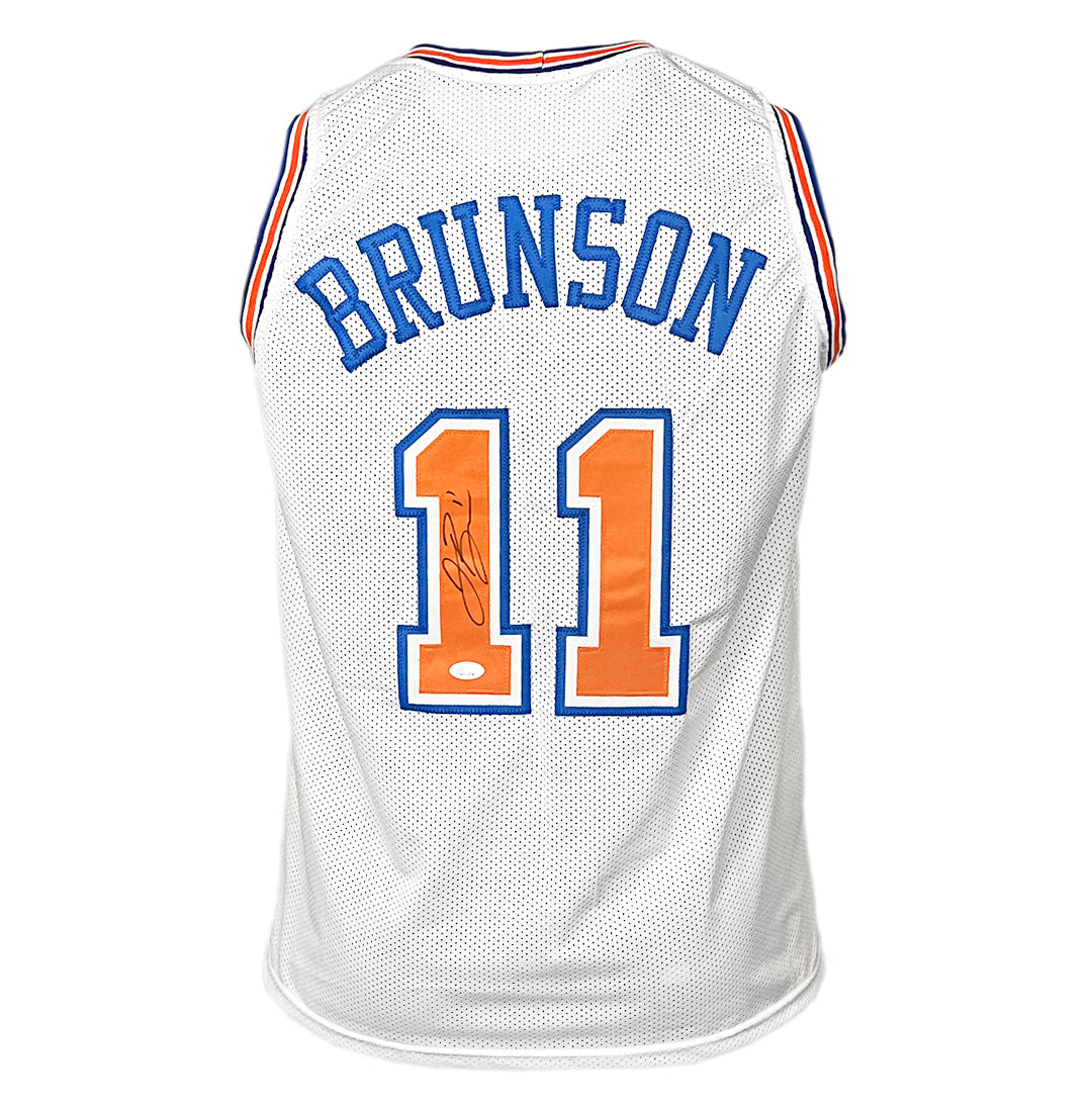 Jalen Brunson Signed New York White Basketball Jersey (JSA) — RSA