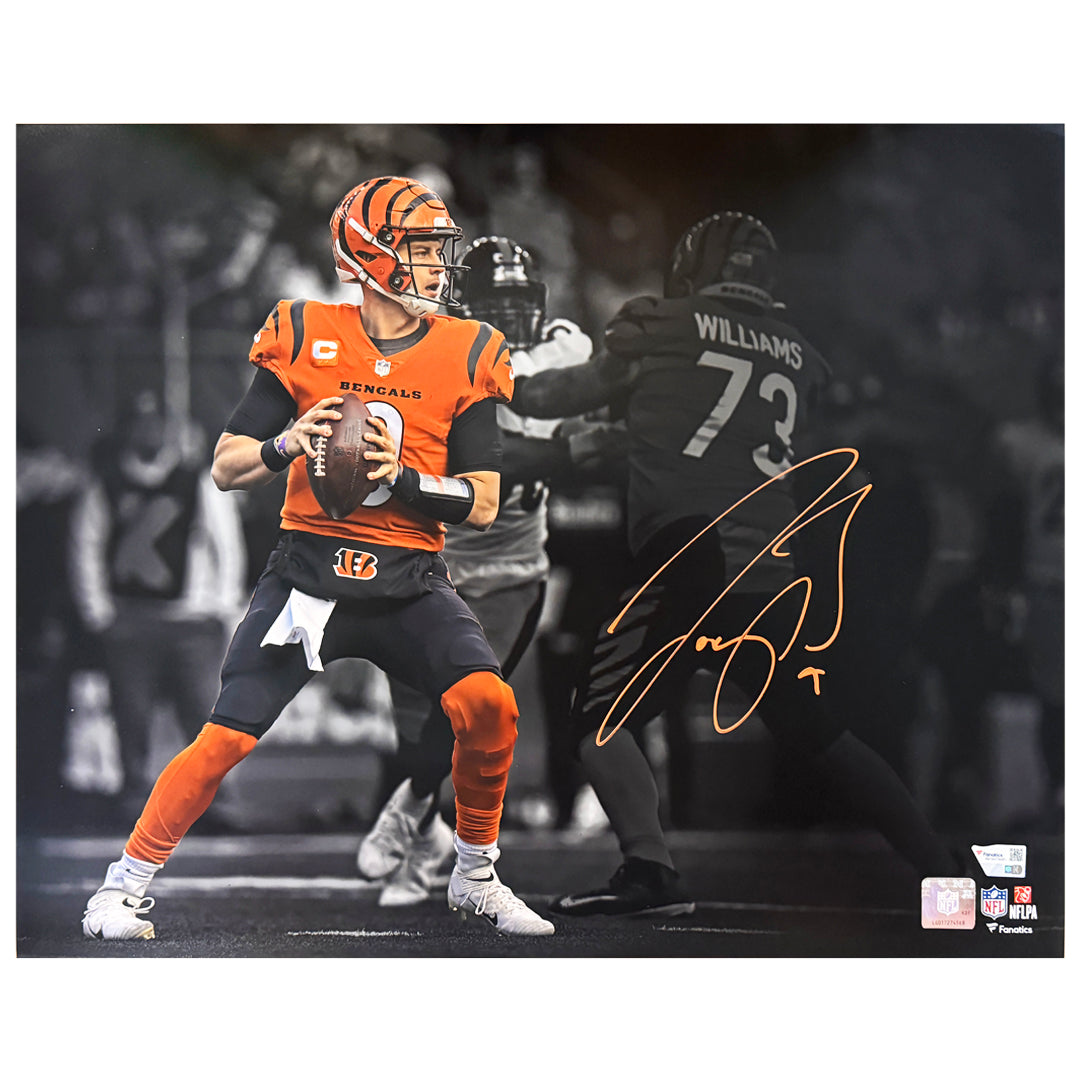 Joe Burrow Signed Cincinnati Football 16x20 Photo (Fanatics) — RSA