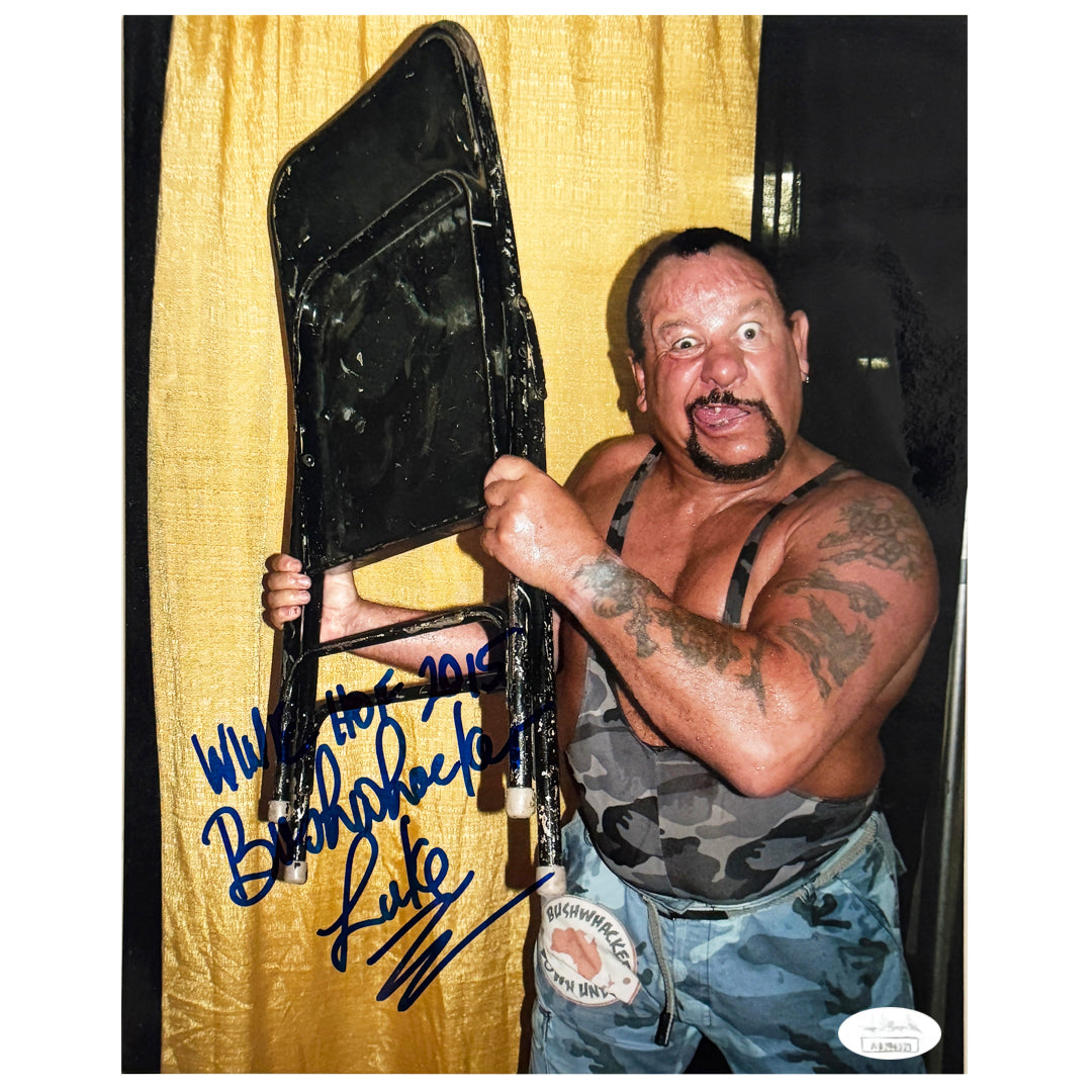 Bushwacker Luke Signed WWE HOF 2015 Inscription Pose 3 Wrestling 8x10 — RSA