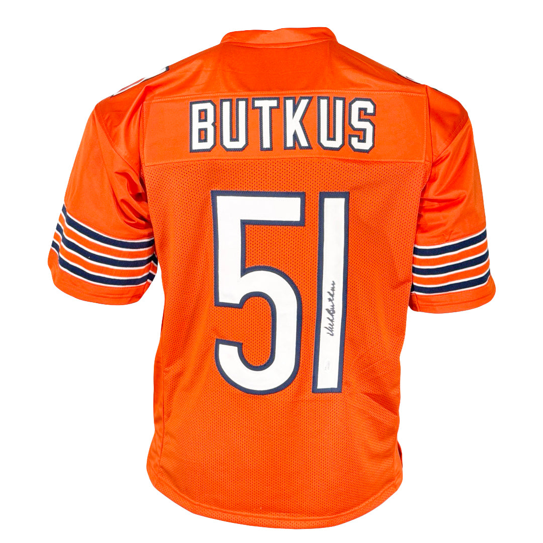 Dick Butkus Signed Chicago Orange Football Jersey (JSA) — RSA