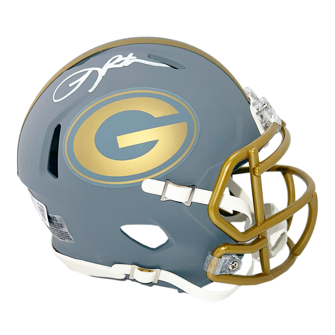 Leroy Butler Signed Green Bay Packers Slate Alternate Speed Mini Footb ...