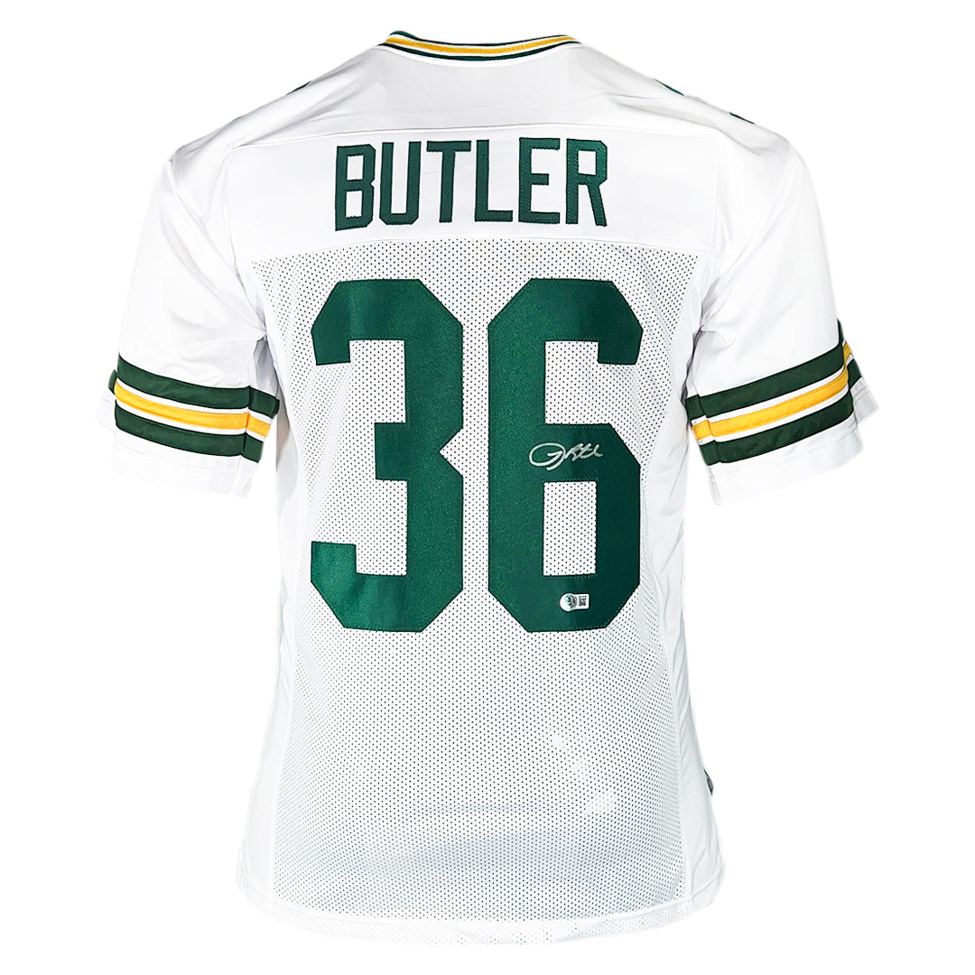 Leroy Butler Signed Green Bay White Football Jersey (Beckett) — RSA