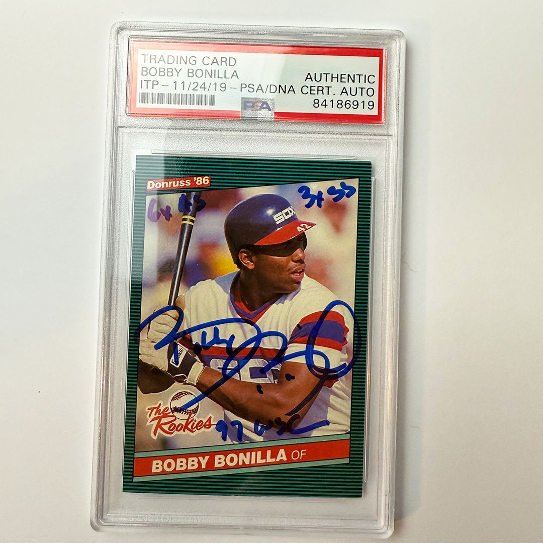 Bobby Bonilla Signed 1986 Donruss The Rookies #30 With 3 Inscriptions — RSA