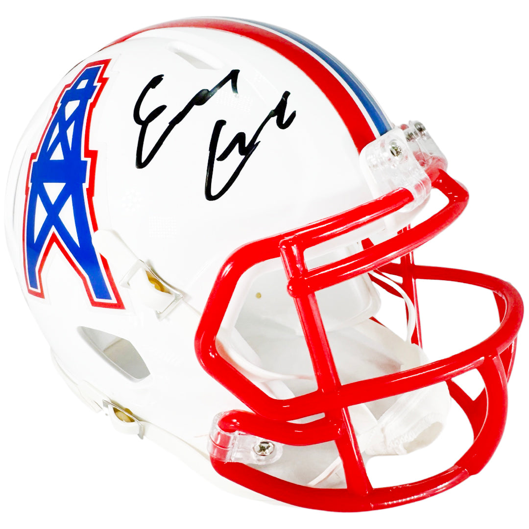 Earl Campbell Signed Throwback 1981-98 Houston Oilers Speed Mini Footb ...