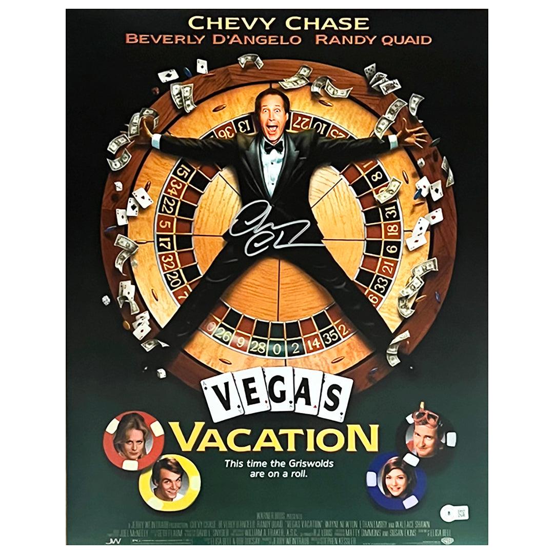 Chevy Chase Signed Vegas Vacation Movie Poster 16x20 Photo (Beckett) — RSA
