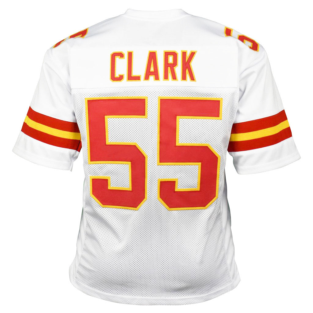 Frank Clark Unsigned Kansas City White Football Jersey — RSA