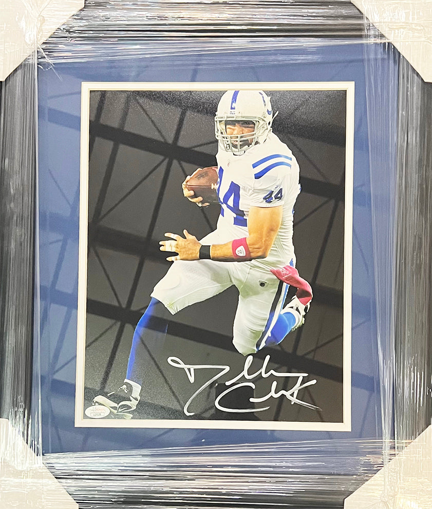 Dallas Clark Signed Indianapolis Colts Running Framed 11x14 Football P ...