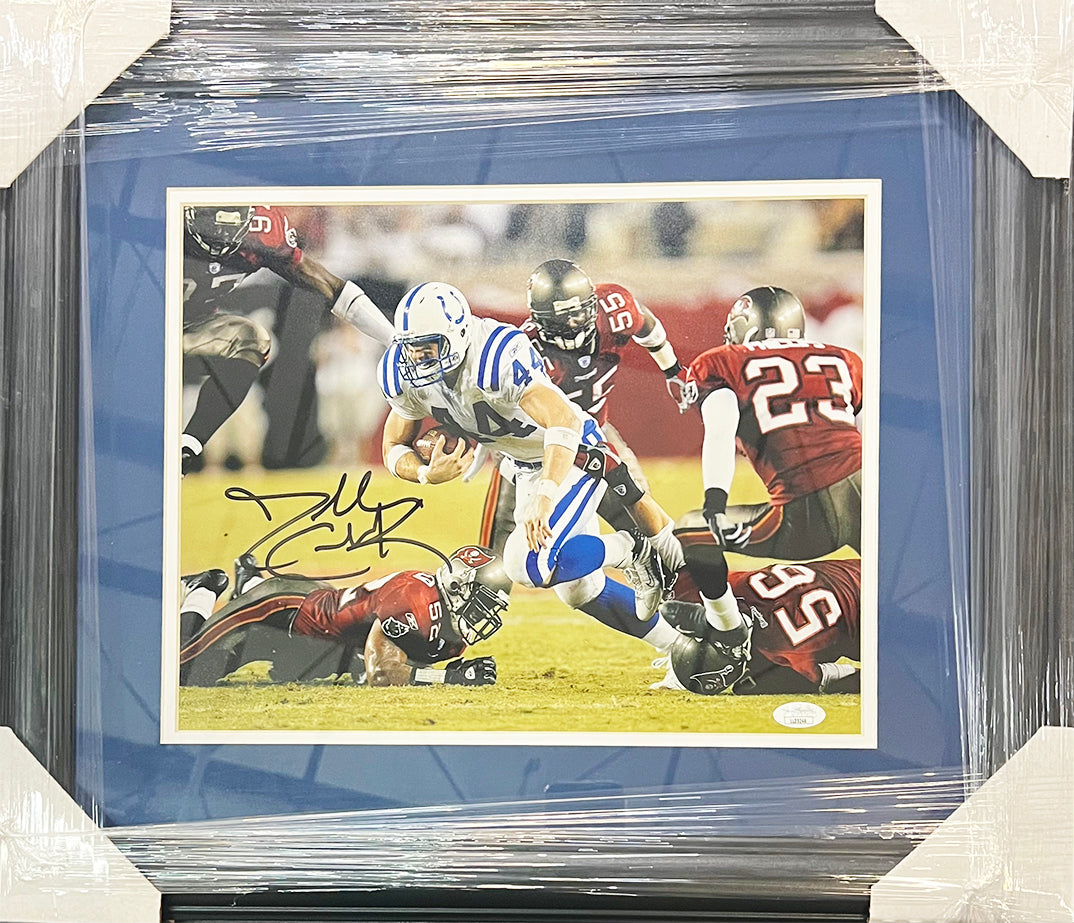 Dallas Clark Signed Indianapolis Colts Rushing Framed 11x14 Football P ...
