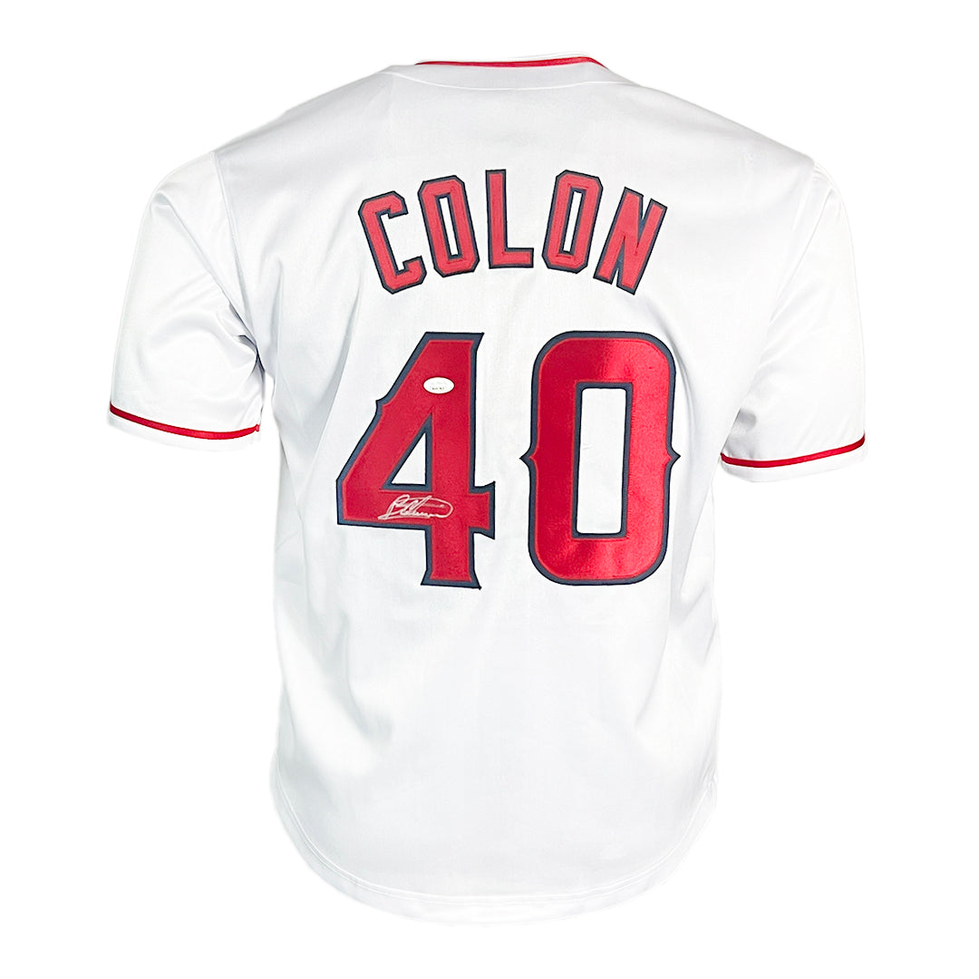 Bartolo Colon Signed Anaheim White Baseball Jersey (JSA) — RSA