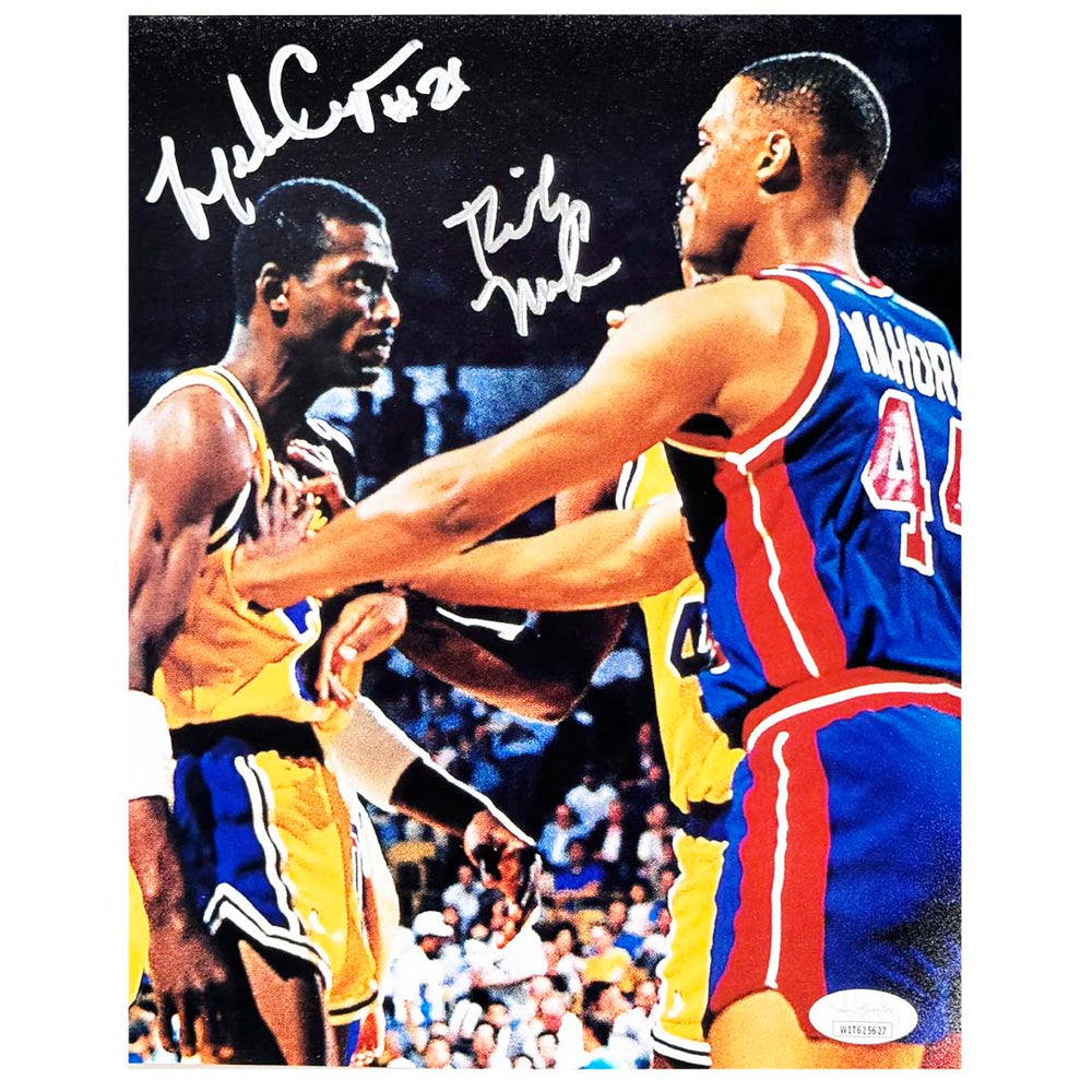 Ricky Mahorn Michael Cooper Signed Pose 3 Basketball 8x10 Photo (JSA) — RSA