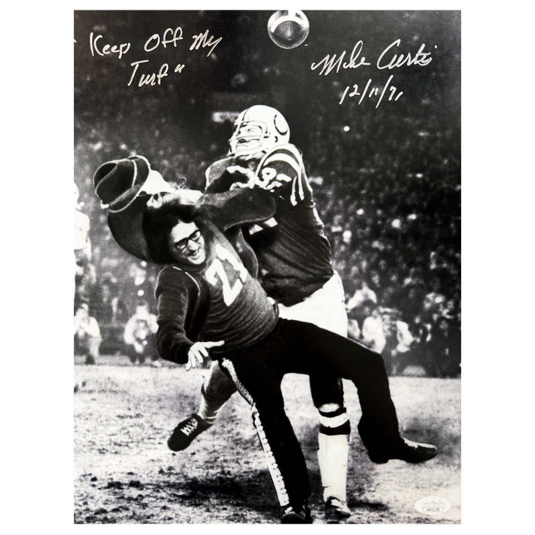 Mike Curtis Signed Keep Off My Turf 12/11/71 Inscription Football 11x1 ...