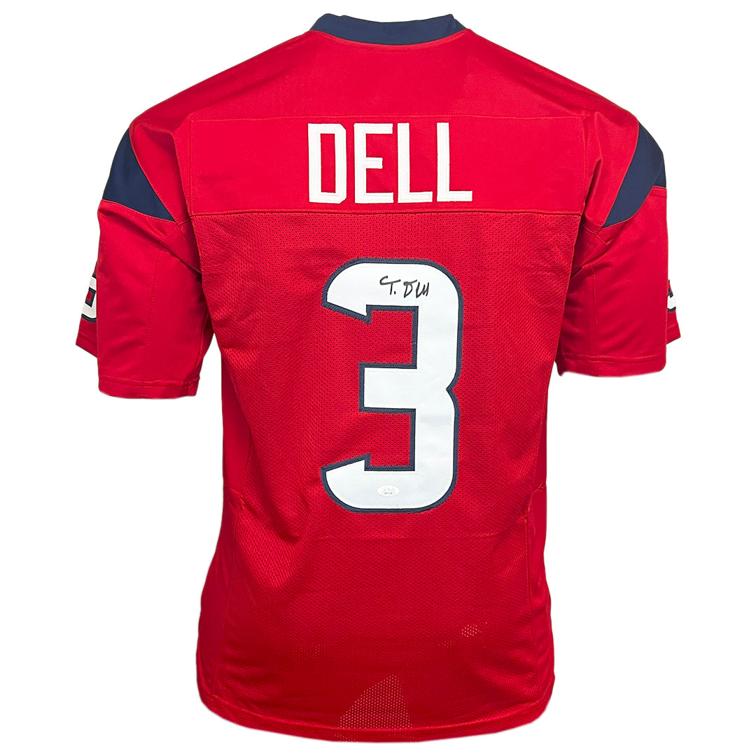 Tank Dell Signed Houston Red Football Jersey (JSA) — RSA