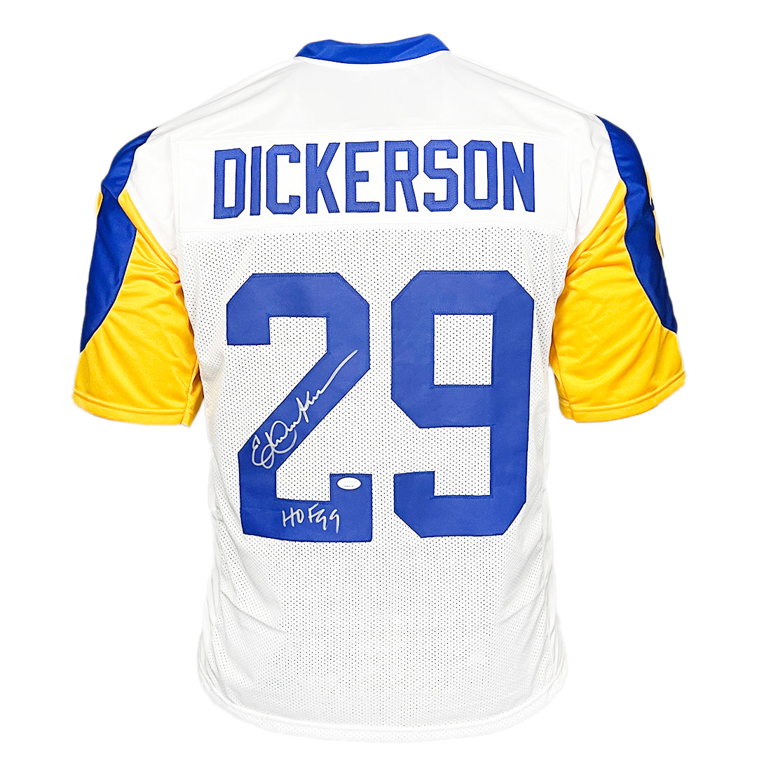 Eric Dickerson Signed HOF 99 Inscription Los Angeles White Football Je ...
