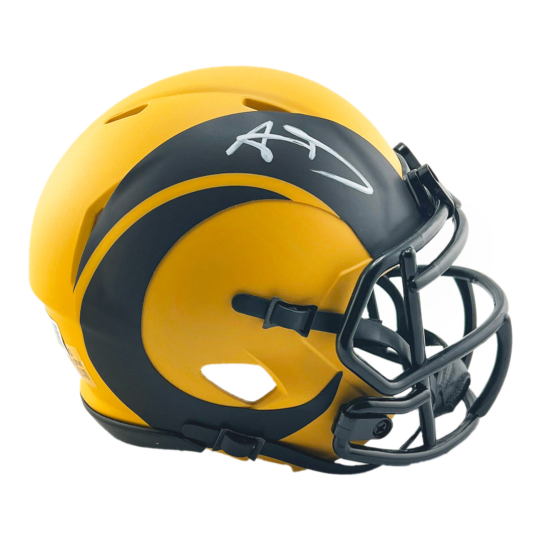 Aaron Donald Signed Los Angeles Rams Rave Mini Football Helmet (Becket ...