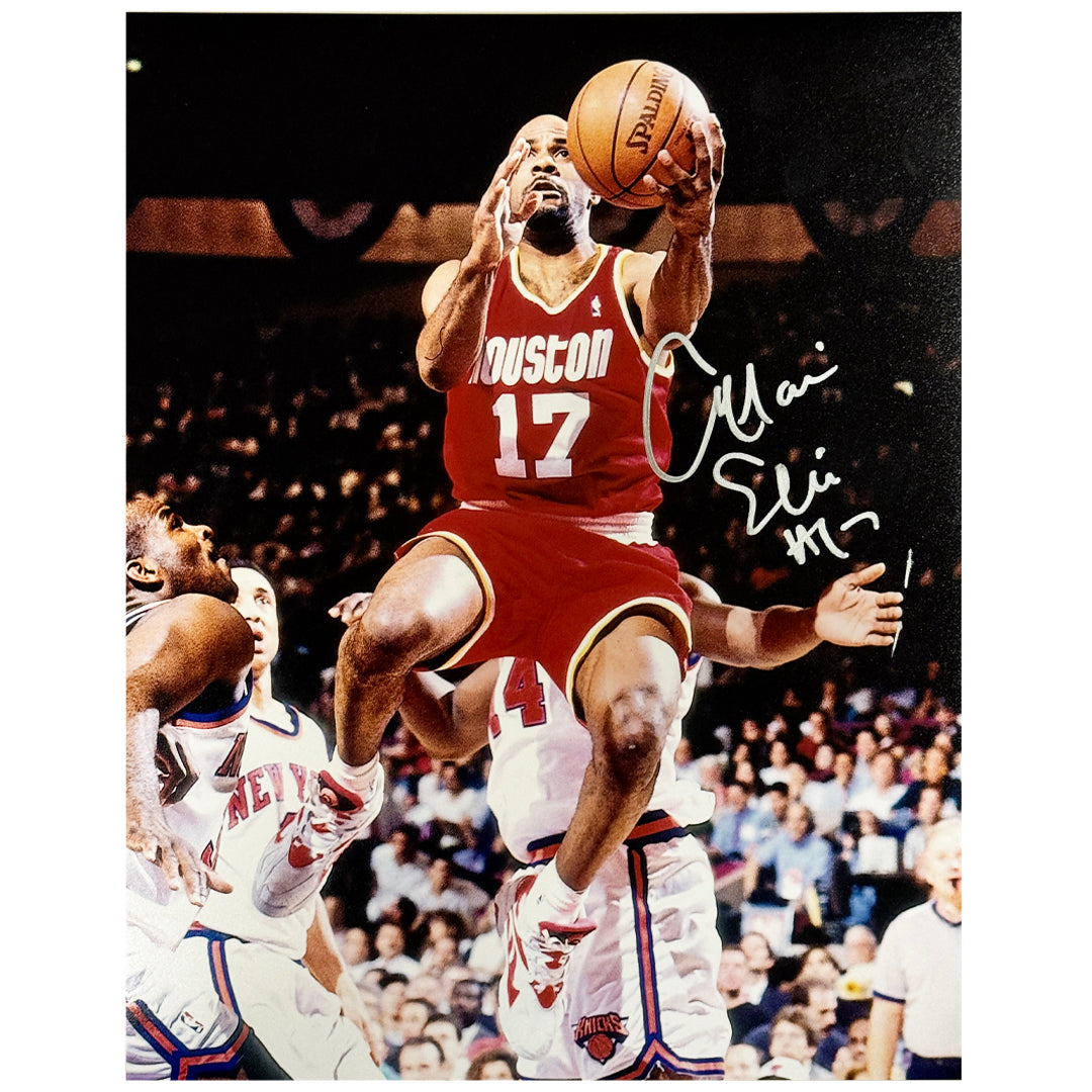 Mario Elie Signed Houston Pose 2 Basketball 8x10 Photo (JSA) — RSA