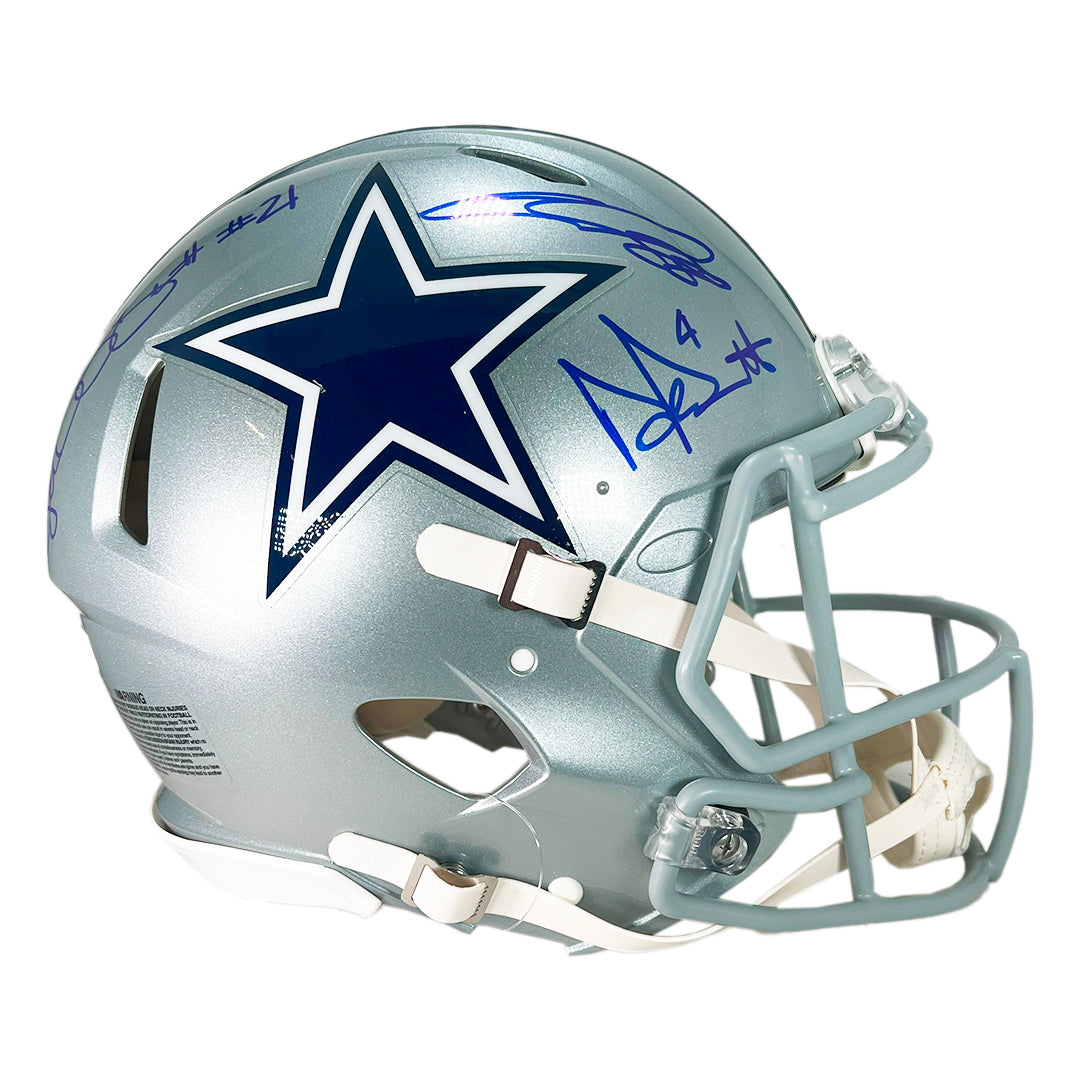 CeeDee Lamb, Ezekiel Elliott & Dak Prescott Signed Dallas Cowboys Auth ...