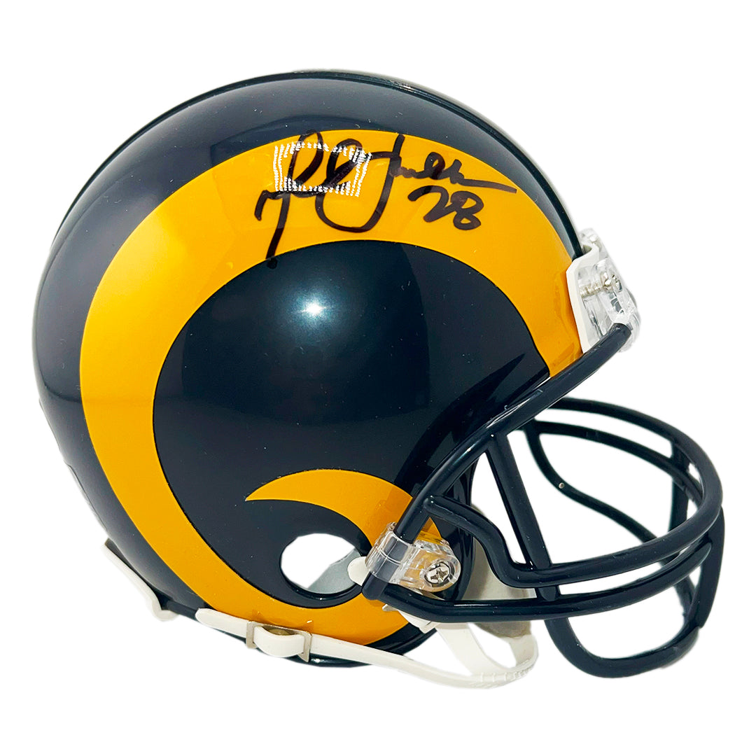 Marshall Faulk Signed Los Angeles Rams Mini Football Helmet (Beckett) — RSA