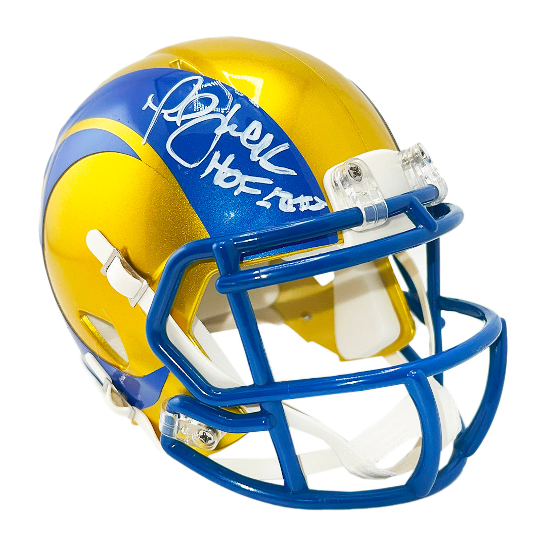 Marshall Faulk Signed HOF 20XI Inscription Los Angeles Rams Flash Mini ...