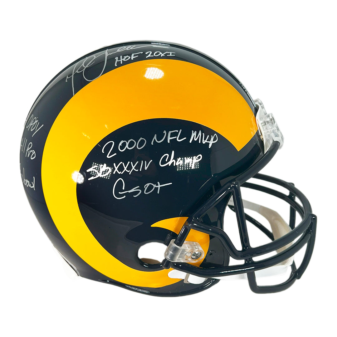 Marshall Faulk Signed Multi-Inscription St. Louis Rams Throwback 81-99 ...